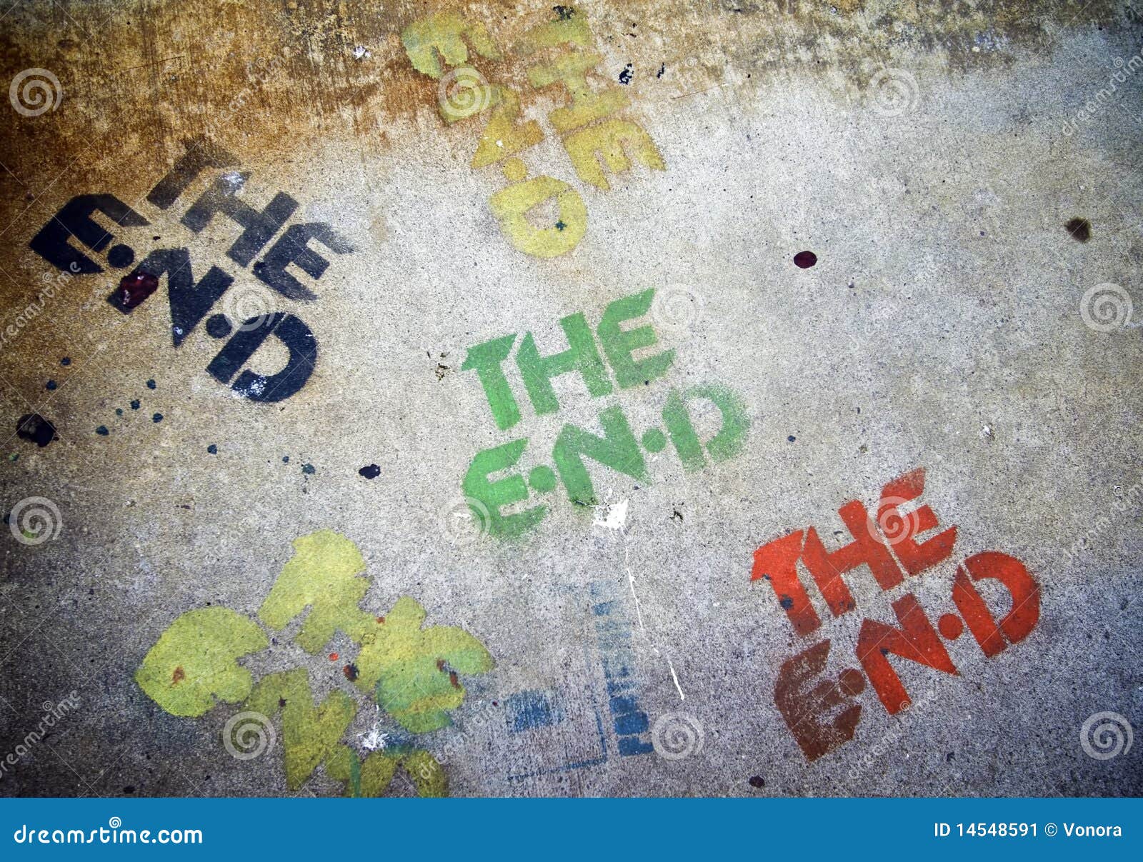 Het eind stock afbeelding. Image of achtergrond, blauw - 14548591