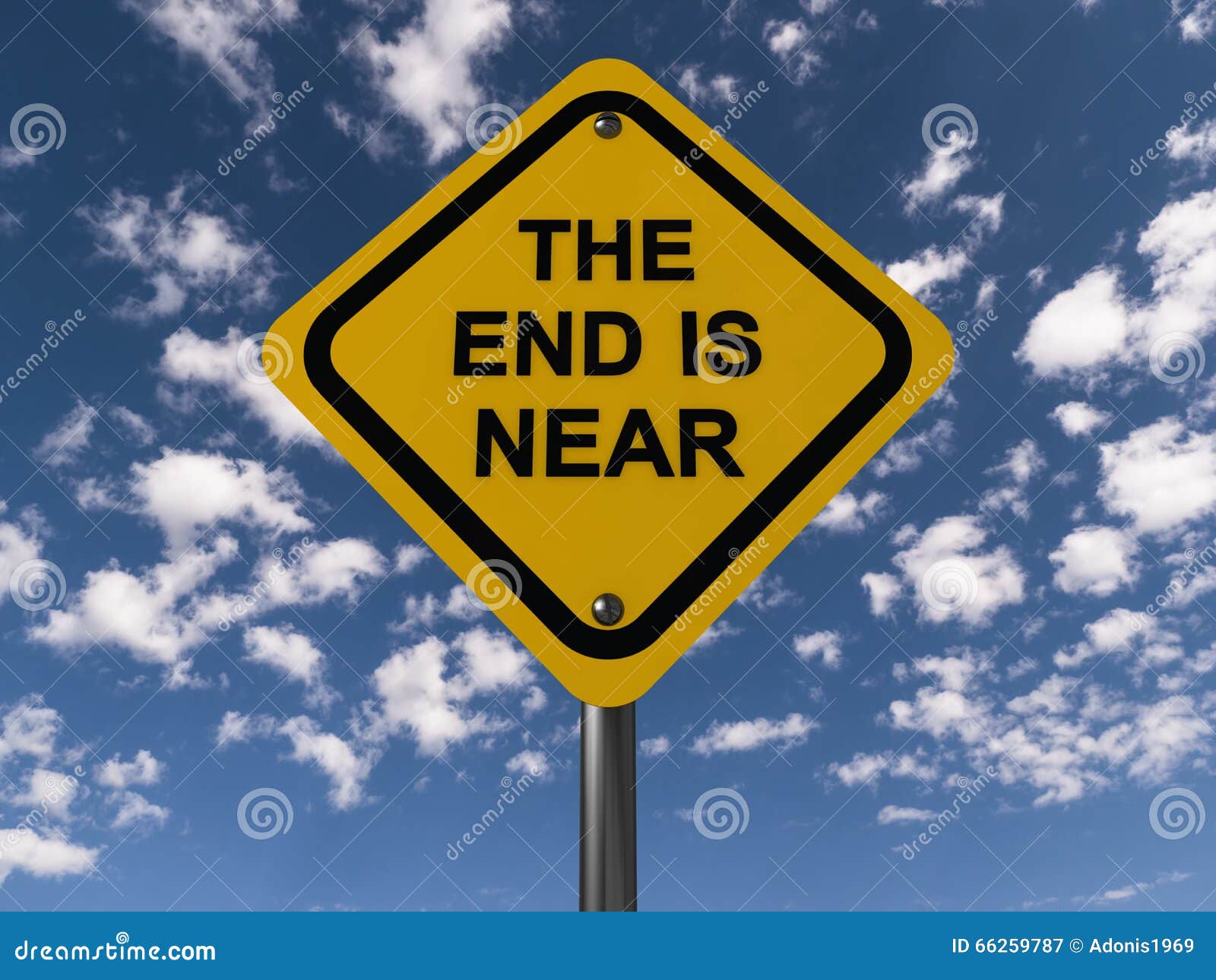 Het eind is dichtbij stock afbeelding. Image of post - 66259787