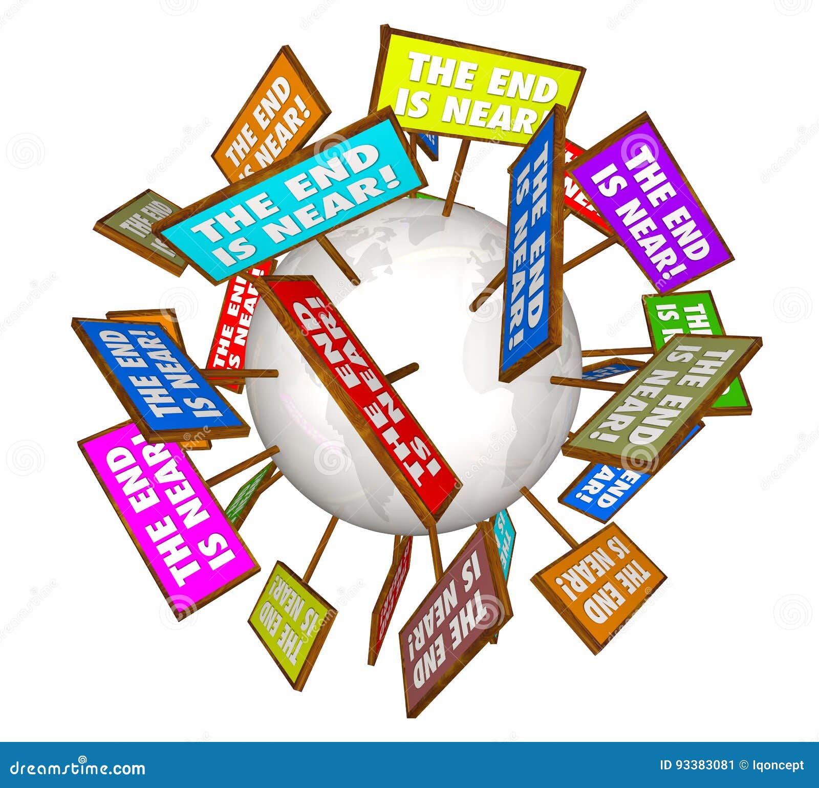 Het Eind is Dichtbij Wereldtekens Stock Illustratie - Illustration of ...