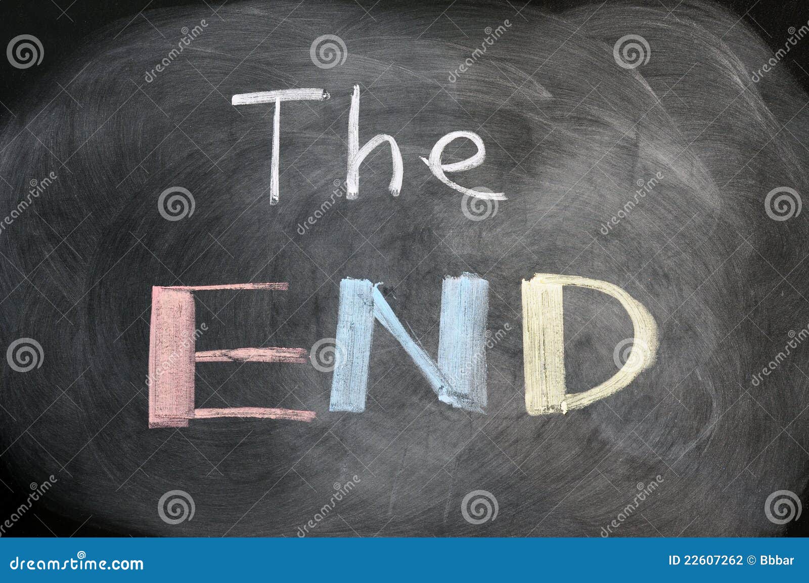 Het Eind - Met De Hand Geschreven Met Krijt Stock Foto - Image of vlek ...