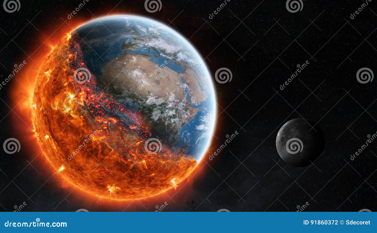 Het Eind Van Aarde 3D Teruggevende Elementen Van Dit Beeld Furn Stock ...