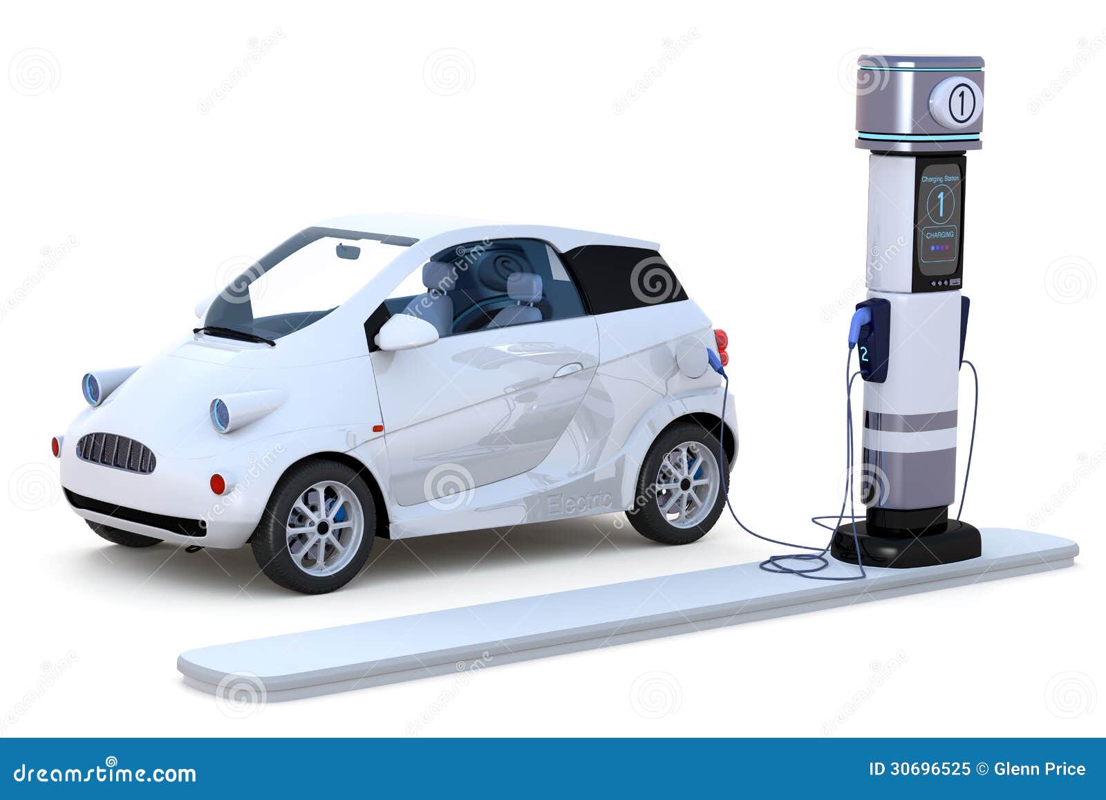 Het elektrische Auto Laden stock illustratie. Illustration of ...