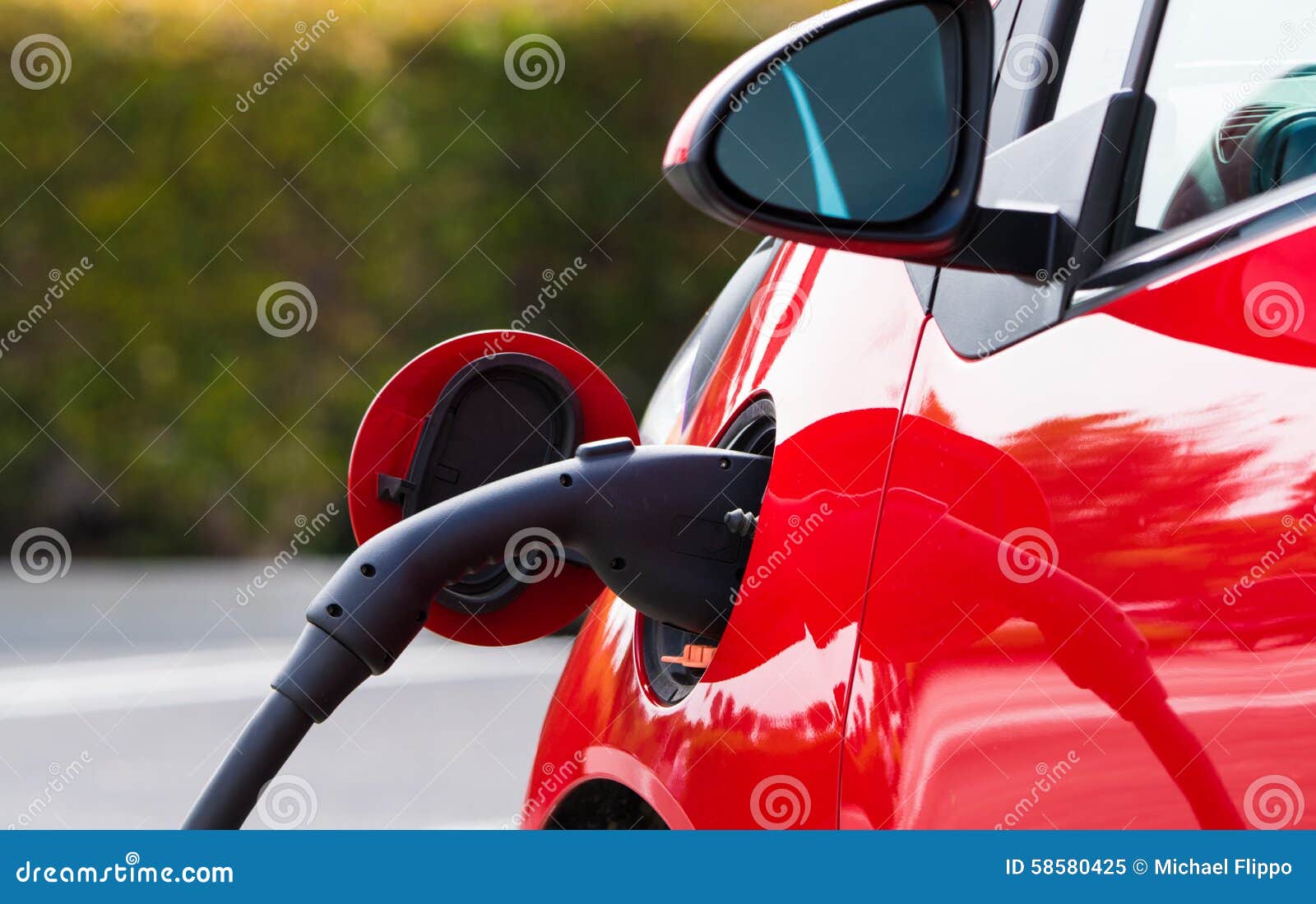 Het Elektrische Laden Van De Auto Stock Afbeelding - Image of toekomst ...