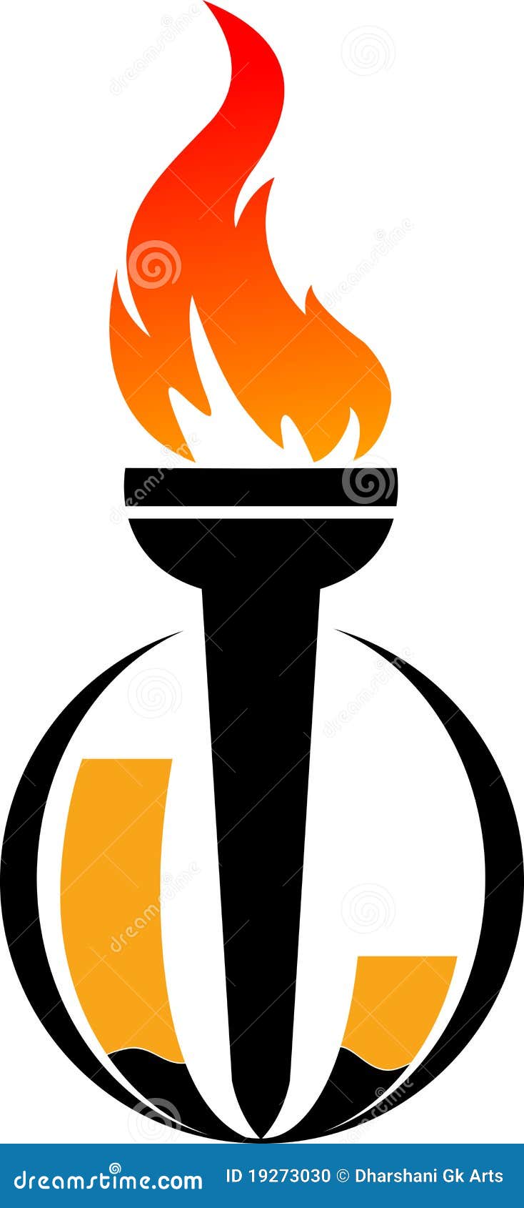 Het embleem van de vlam vector illustratie. Illustration of handvat ...