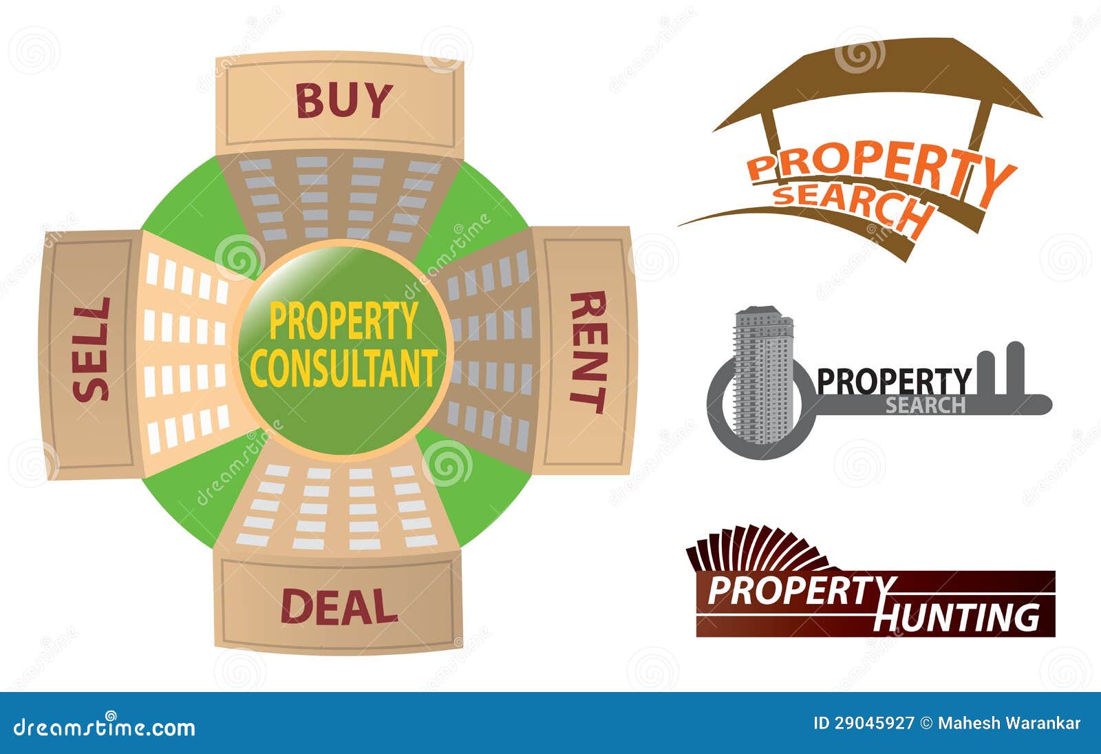 Het embleem van het bezit vector illustratie. Illustration of gebouw ...