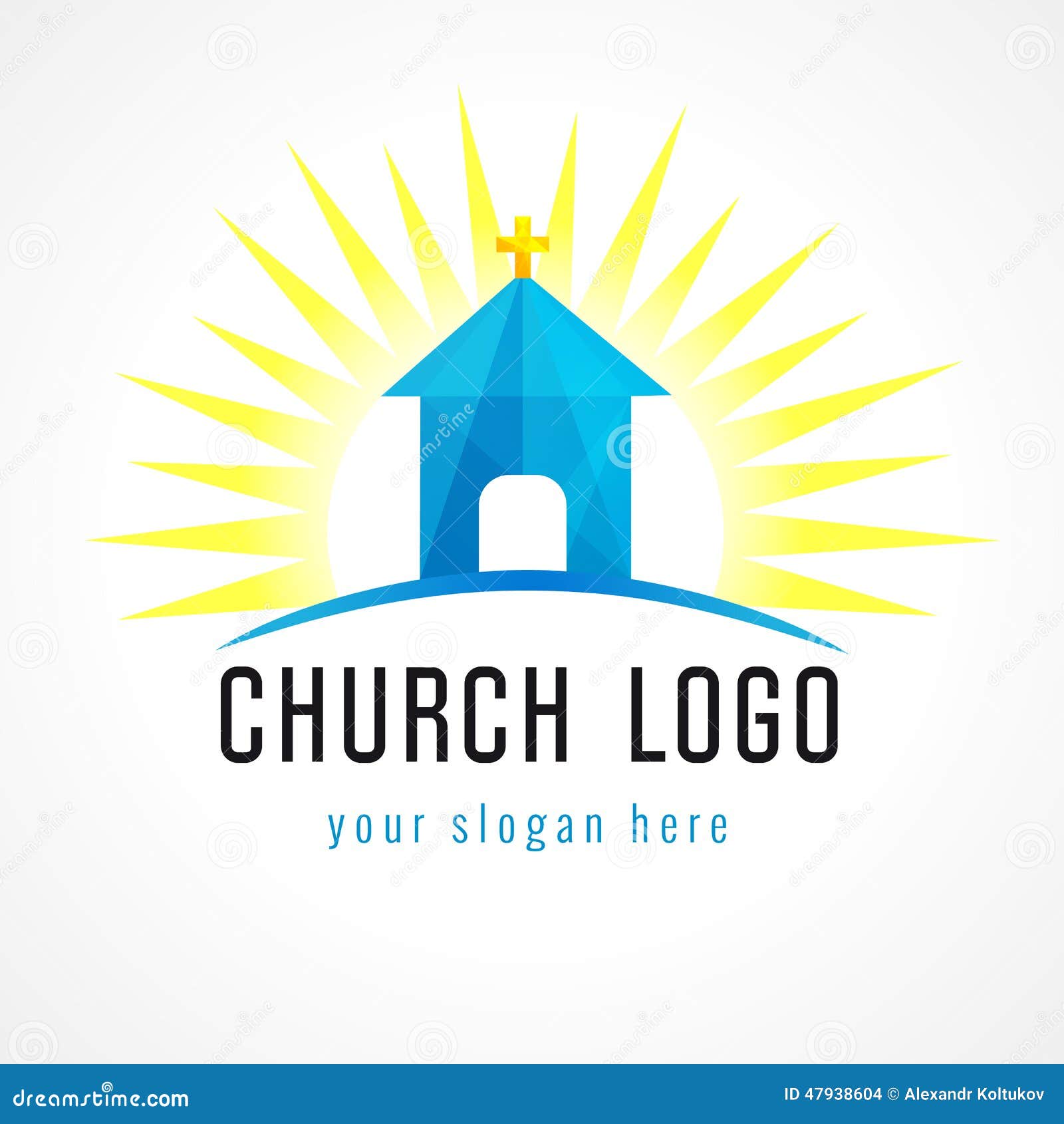 Het Embleem Van Het Kerkhuis Vector Illustratie - Illustration of glas ...