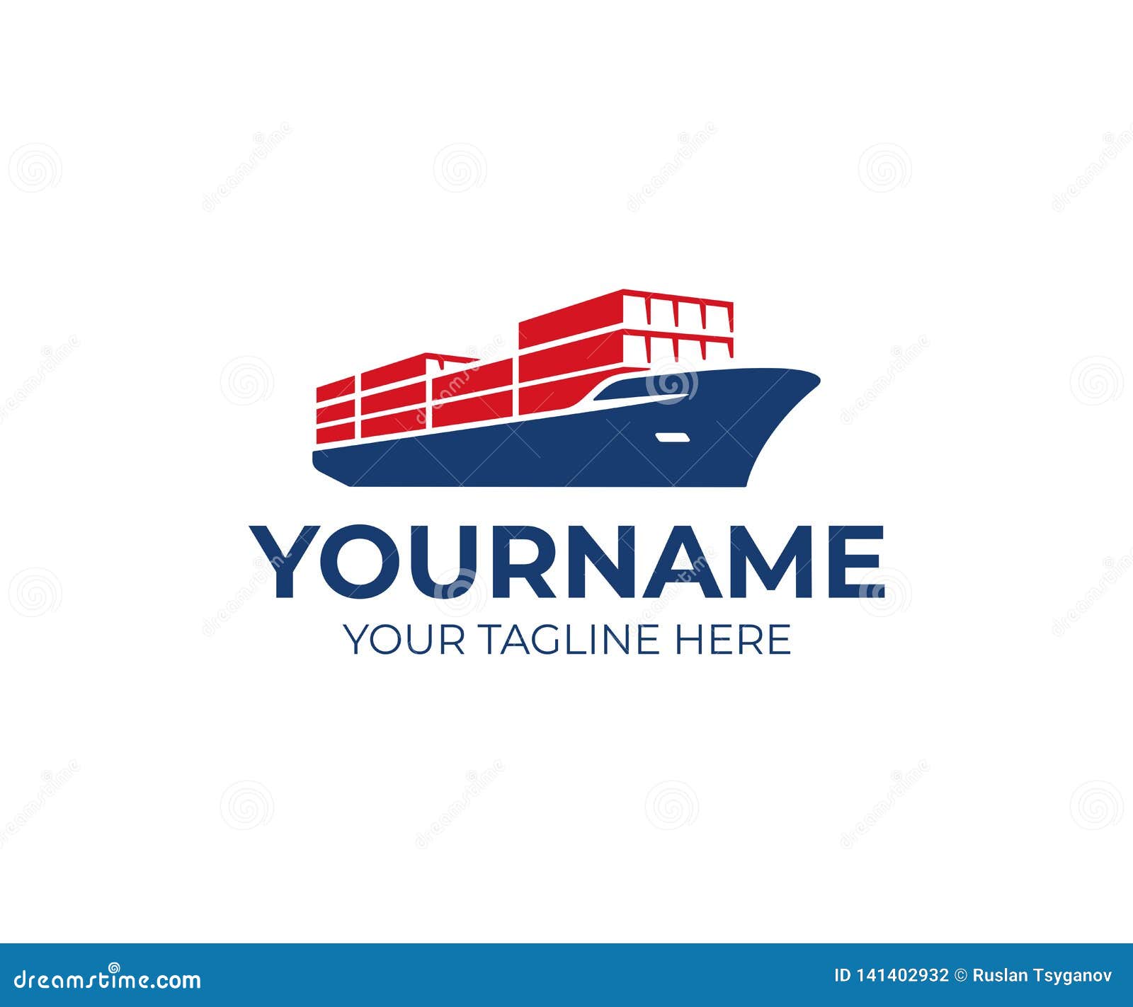 Het Embleemontwerp Van Het Vrachtschipschip Het Vectorontwerp Van Het ...