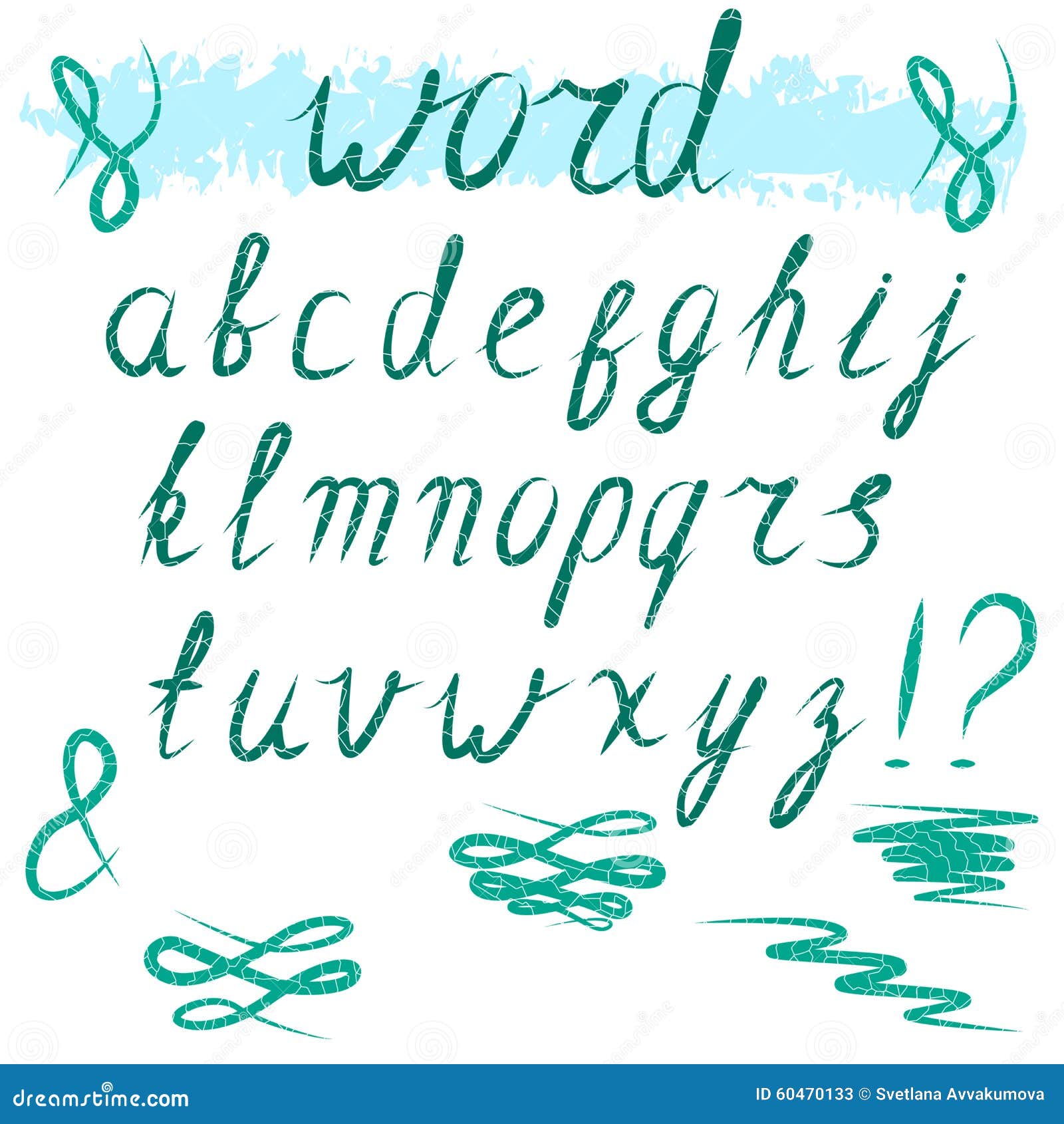 Het Engelse Alfabet Kleine Letters Cursief Vector Illustratie ...