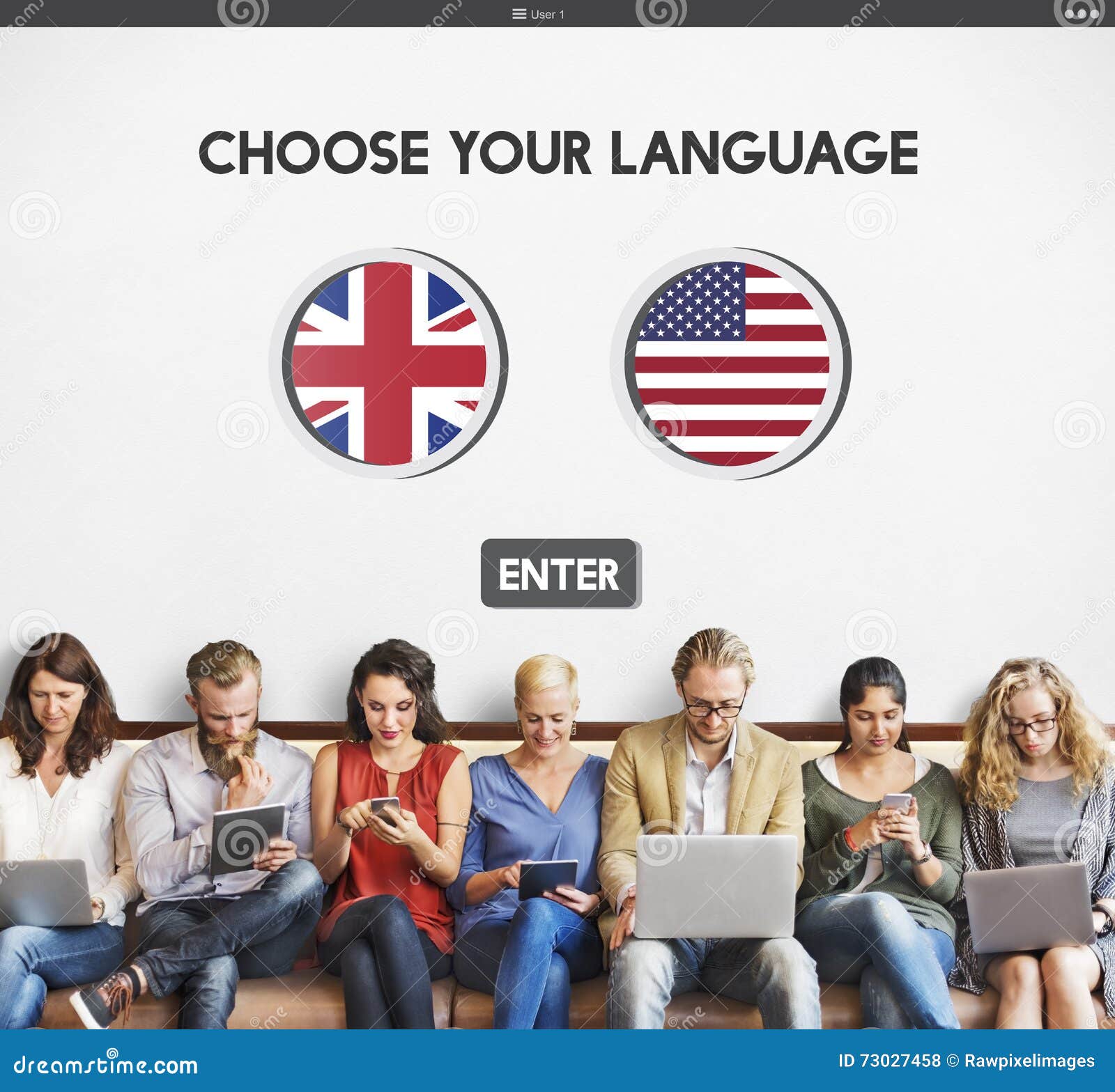 Het Engelse Amerikaanse Concept Van Het Taalwoordenboek Stock Foto ...