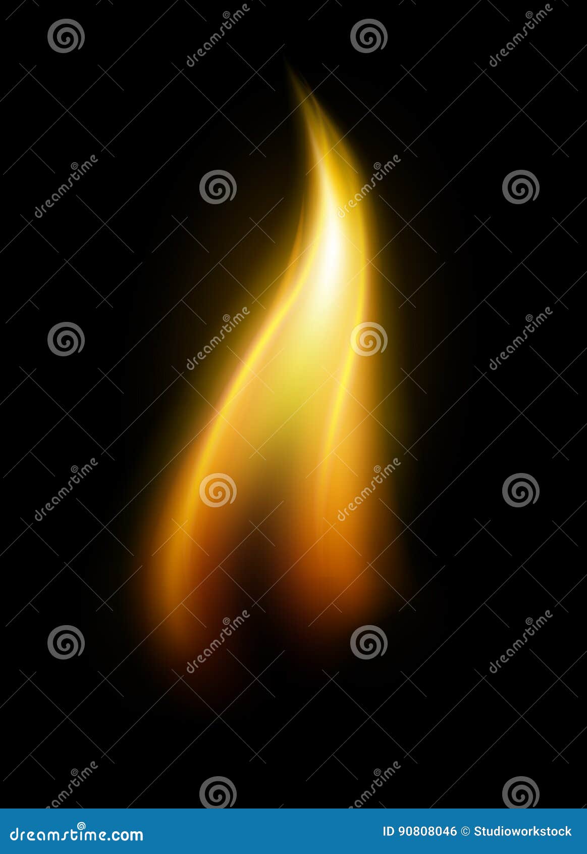 Het Enige Vectorelement Van De Kaarsvlam Vector Illustratie ...