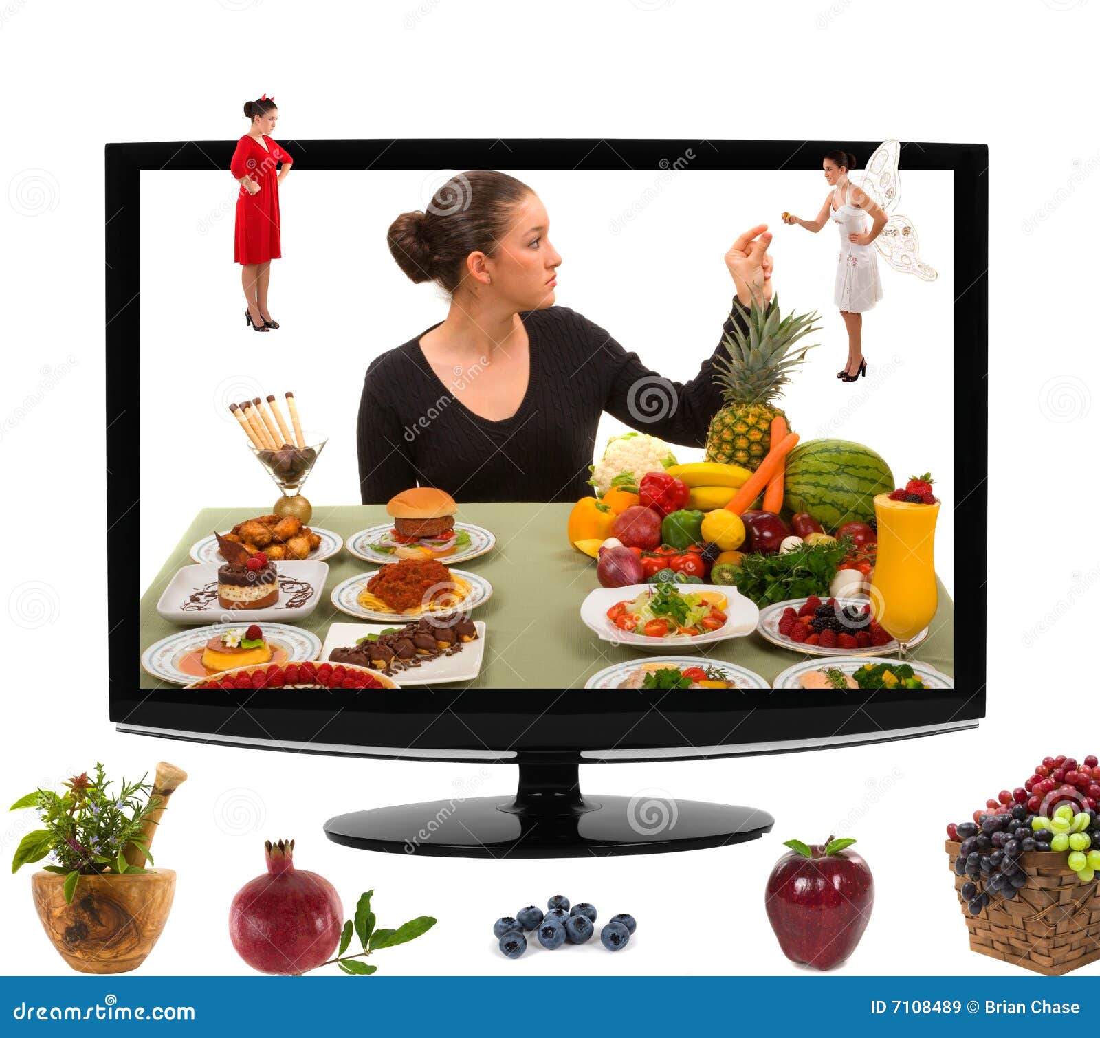 Het Eten Van Gezond Voedsel Stock Afbeelding - Image of basilicum ...