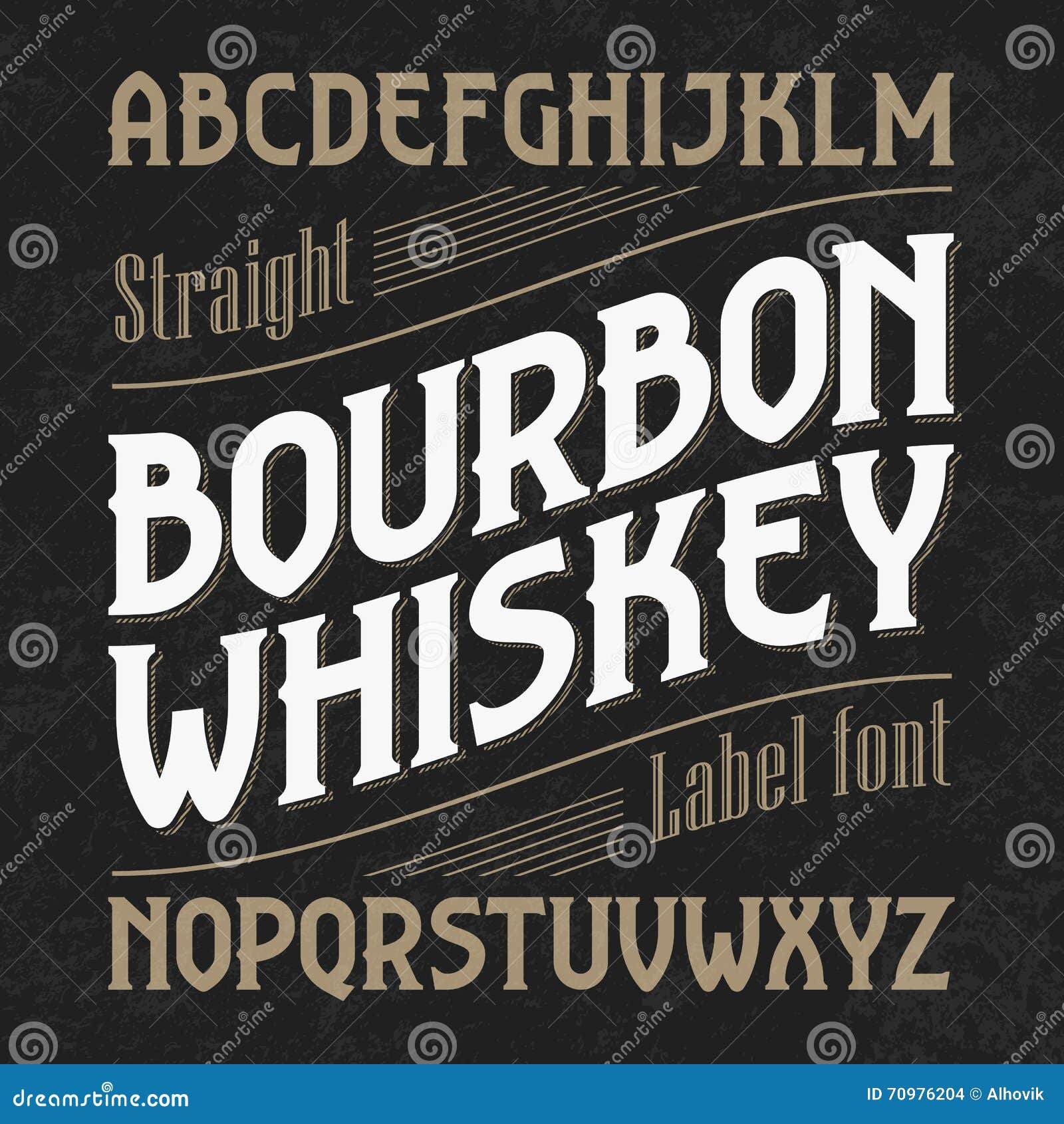 Het Etiketdoopvont Van De Bourbonwhisky Met Steekproefontwerp Vector ...