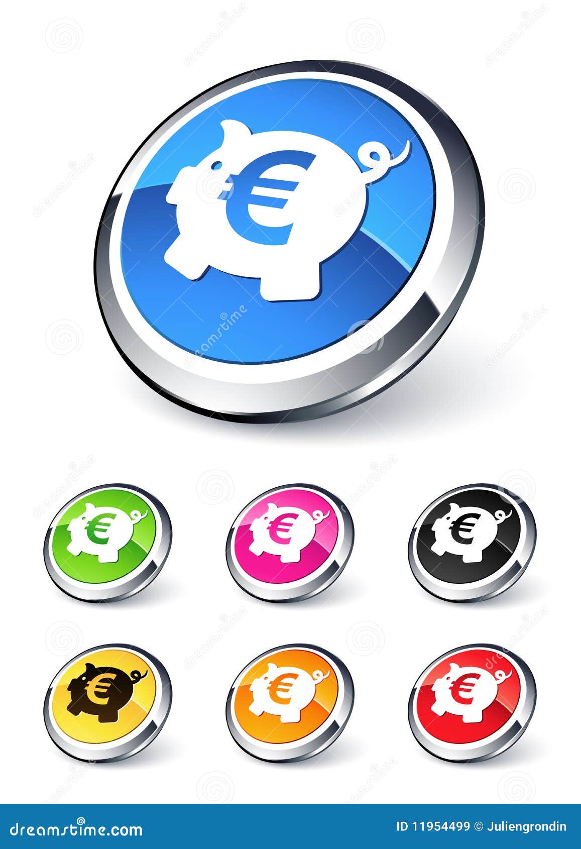 Het Euro Pictogram Van Het Spaarvarken Vector Illustratie ...