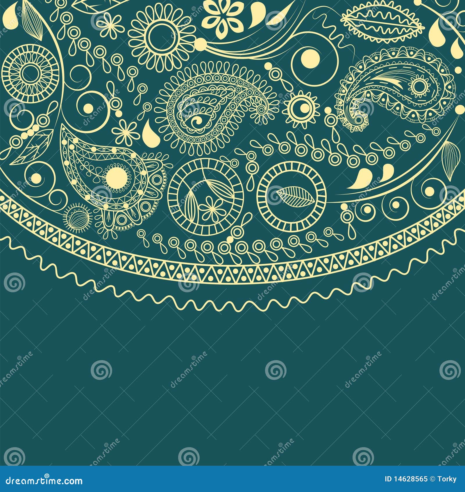 Het Feestelijke Frame Van Paisley Vector Illustratie - Illustration of ...