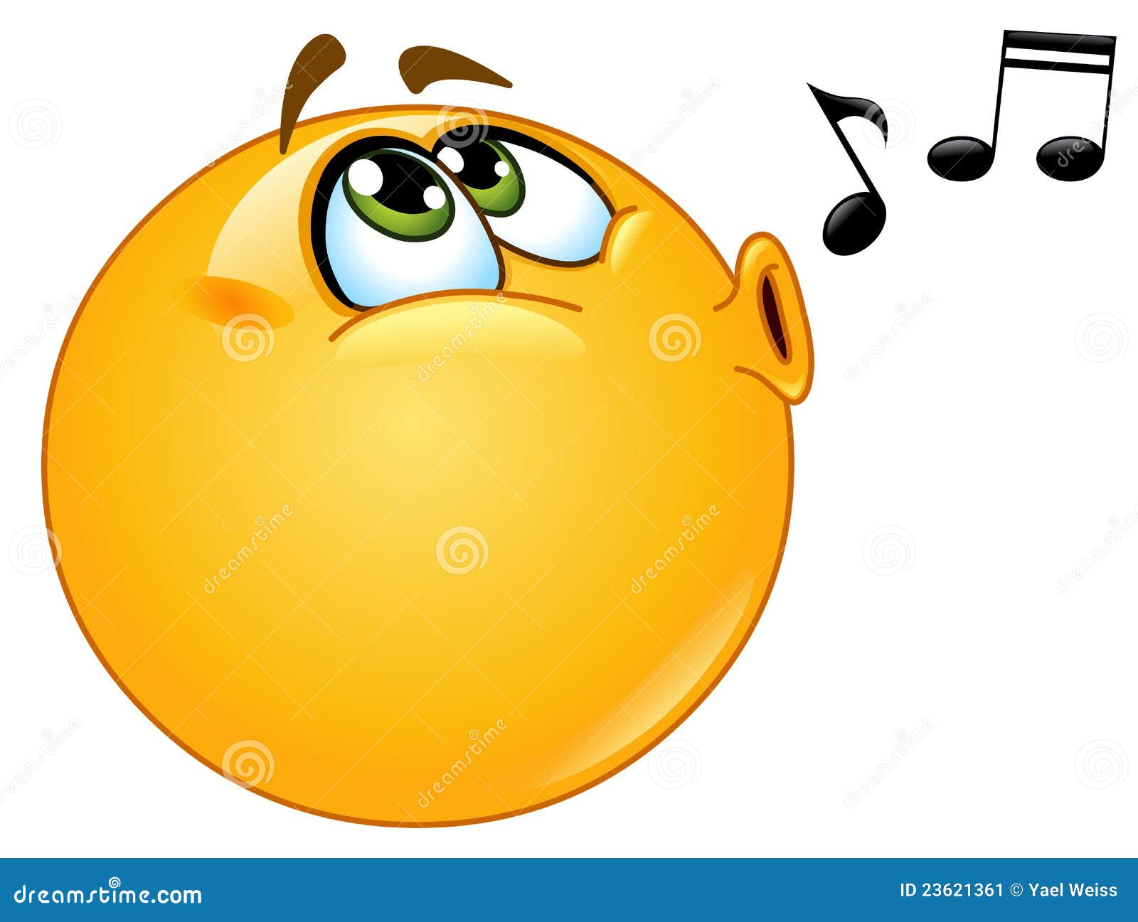 Het fluiten emoticon vector illustratie. Illustration of muzikaal ...