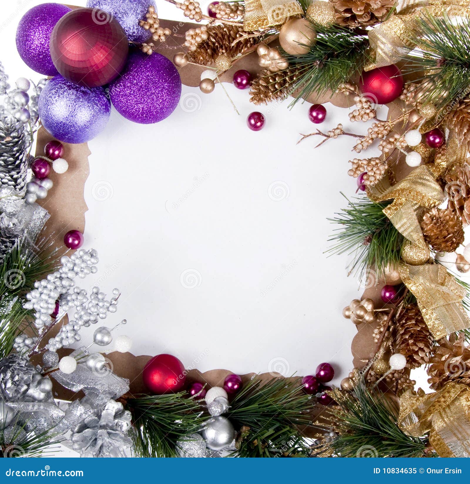 Het Frame Van De Kerstkaart Stock Afbeelding - Image of bruin, ruimte ...