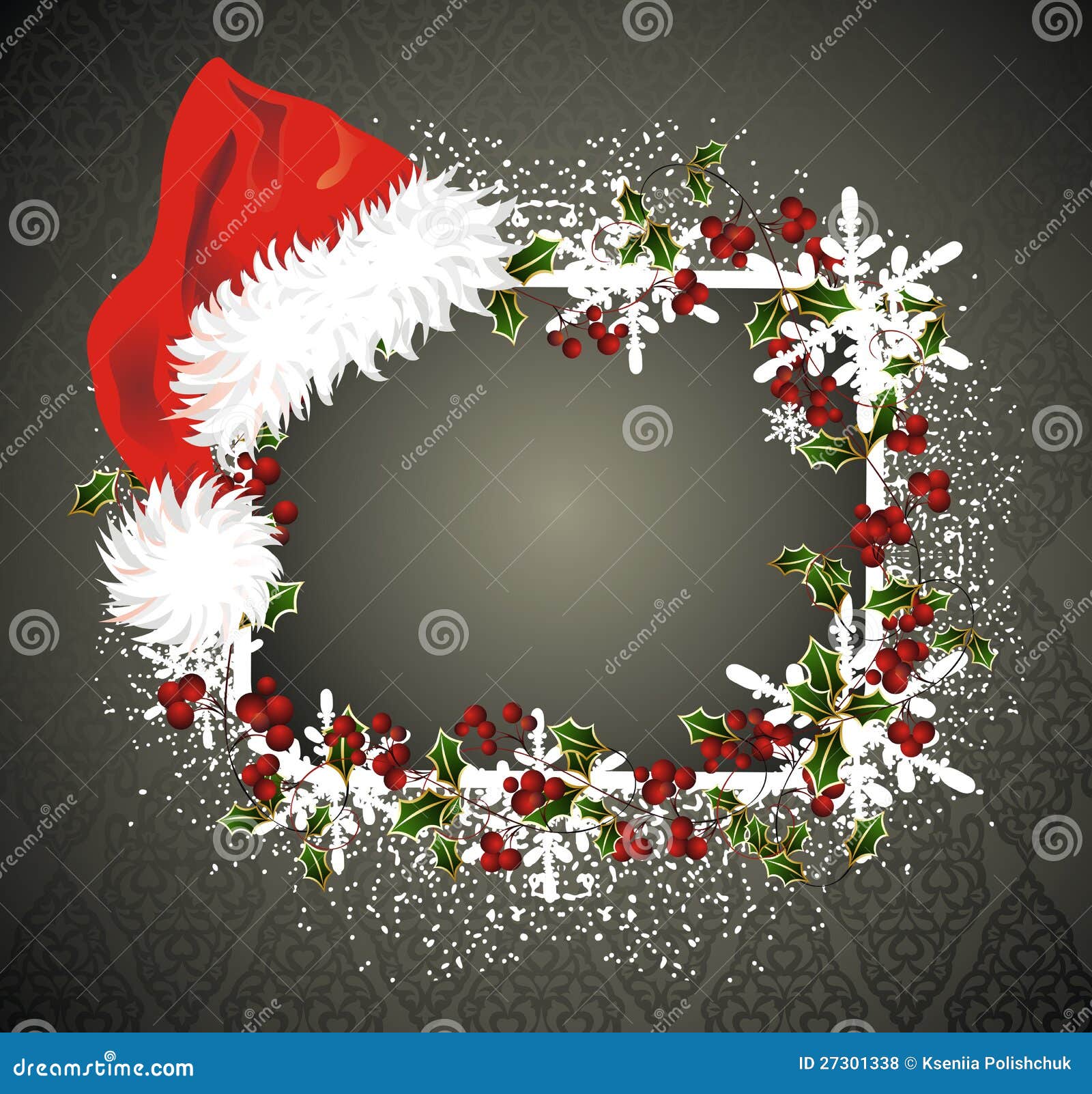 Het frame van Kerstmis vector illustratie. Illustration of hulst - 27301338