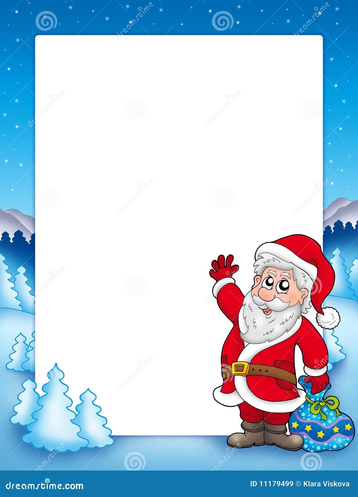 Het Frame Van Kerstmis Met De Kerstman 2 Stock Illustratie ...