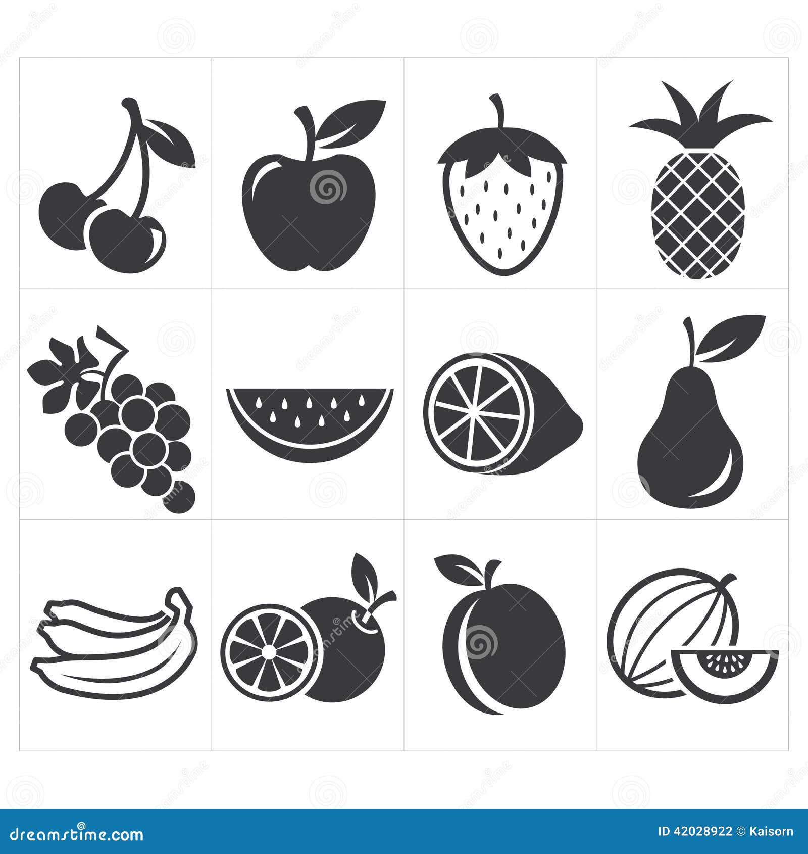 Het Fruit Van Het Pictogrampictogram Vector Illustratie - Illustration ...