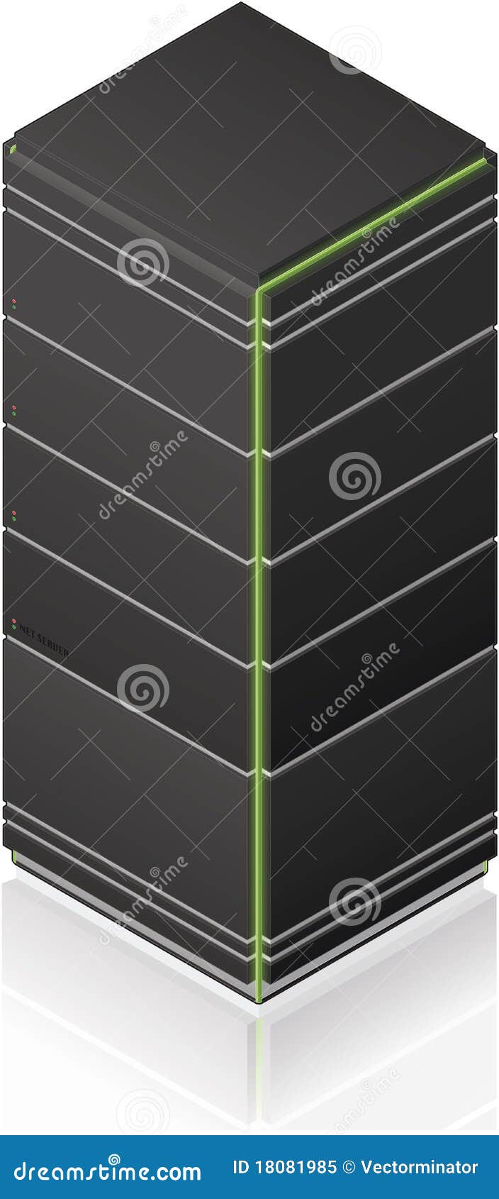 Het Futuristische Rek Van De Server Van De Toren Vector Illustratie ...