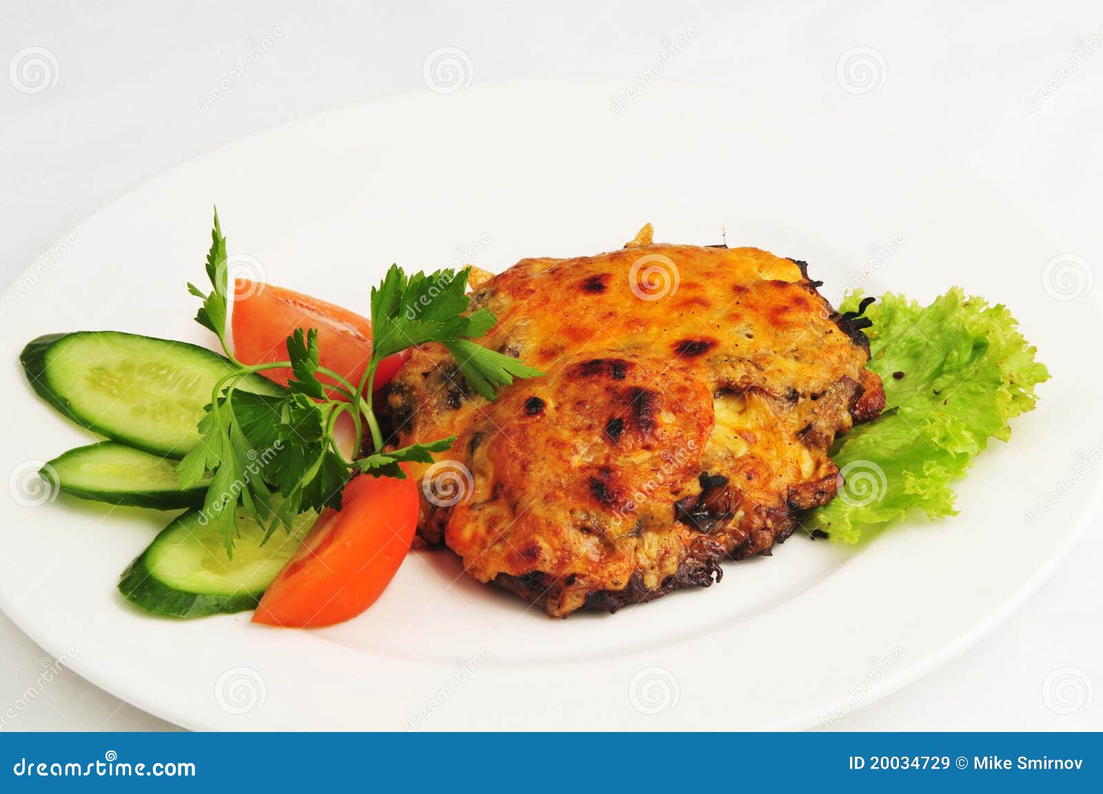 Het Gebakken Vlees Met Groenten Stock Afbeelding - Image of koffie ...