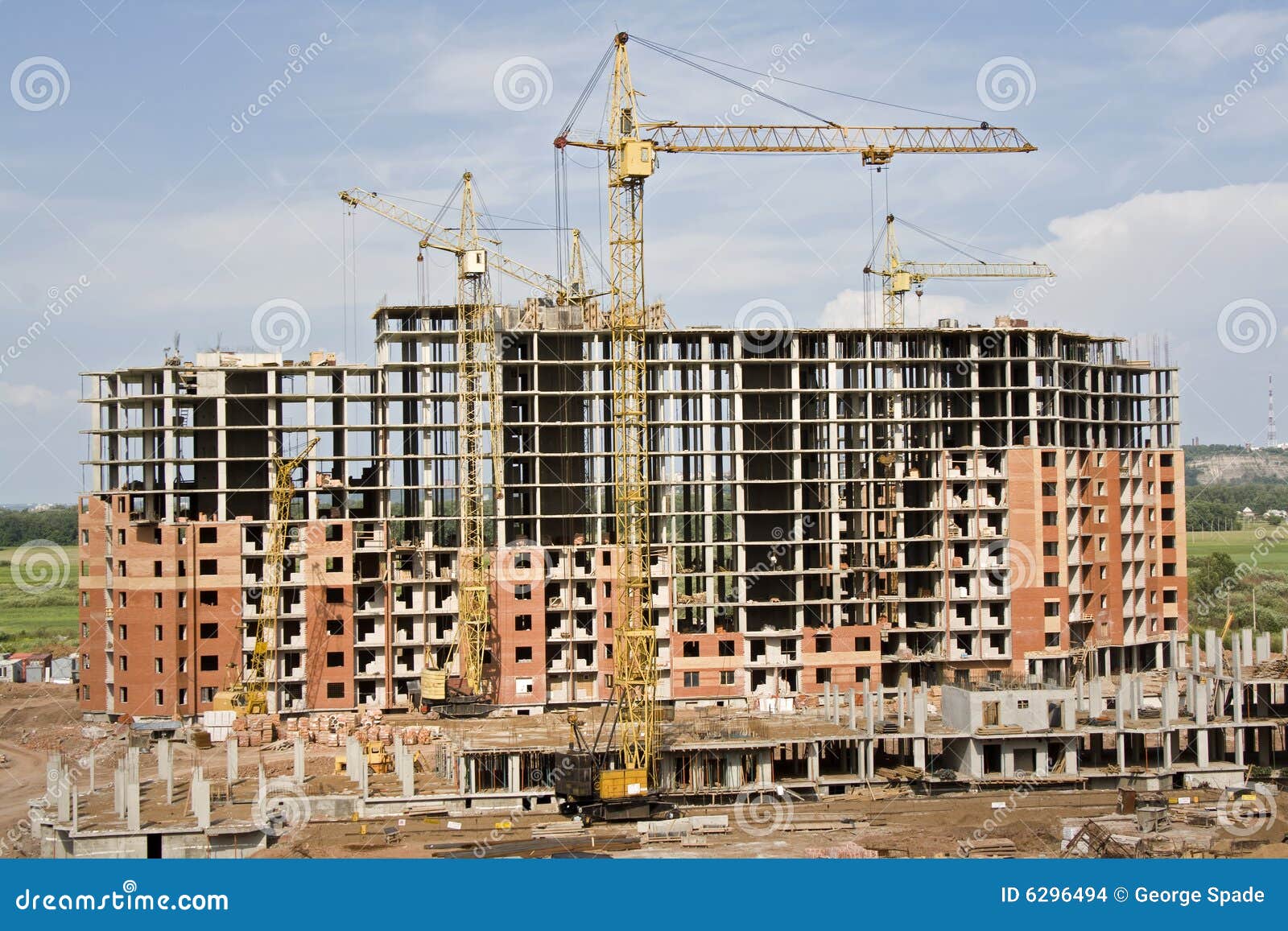 Het gebied van de bouw stock foto. Image of bouw, kraan - 6296494