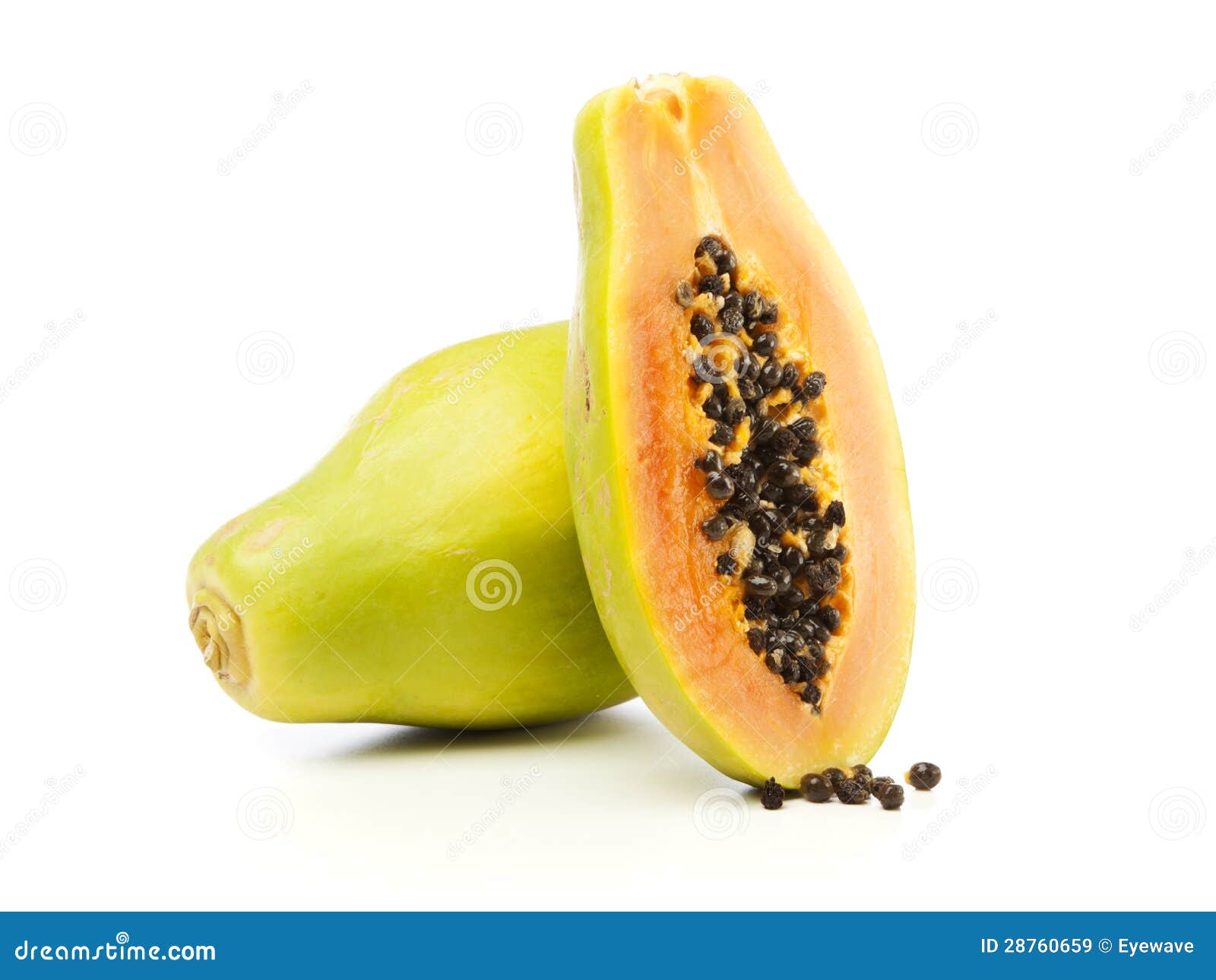 Het Gehele En Halve Fruit Van De Papaja Stock Afbeelding - Image of ...