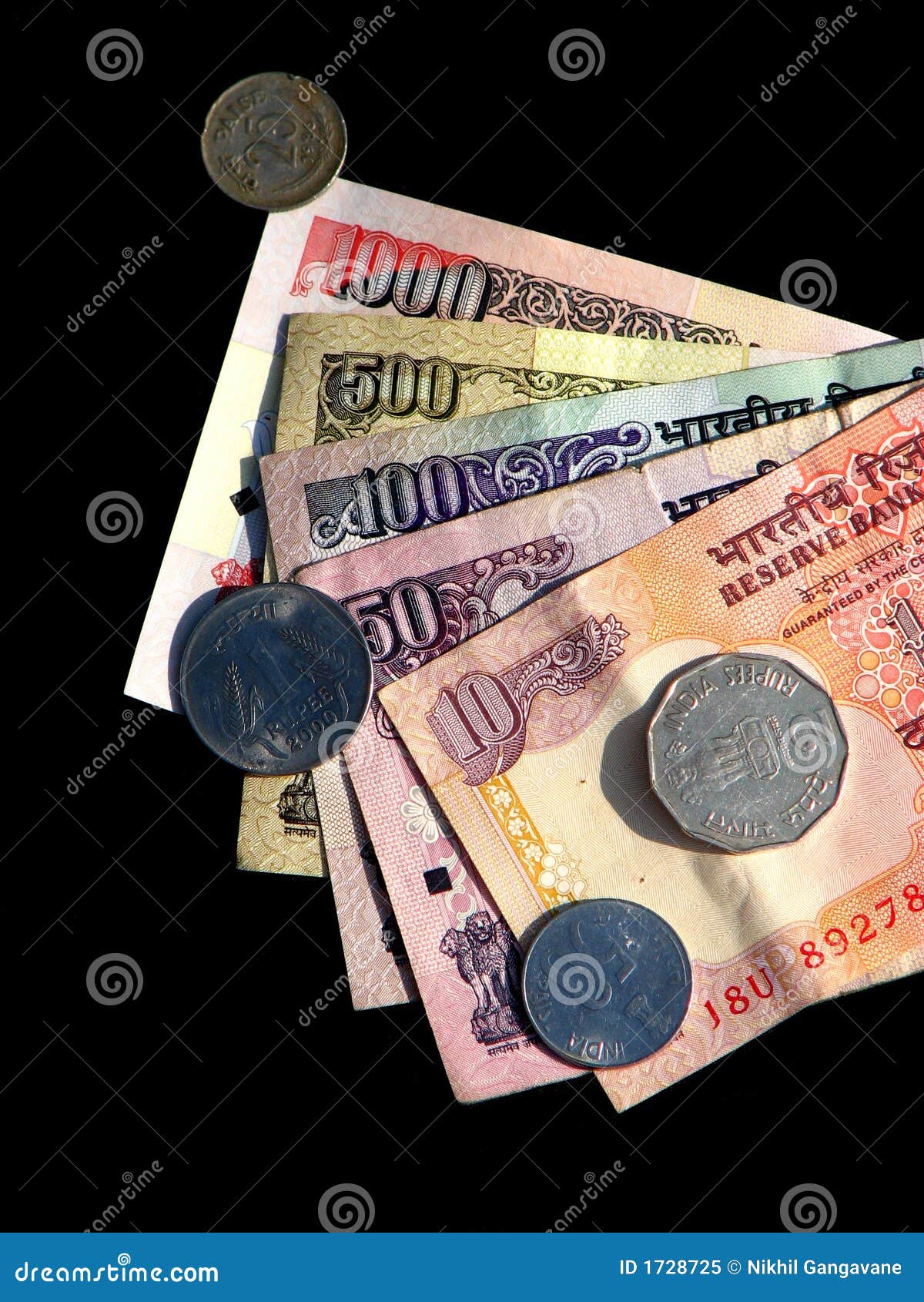 Het Geld van India stock afbeelding. Image of rekeningen - 1728725