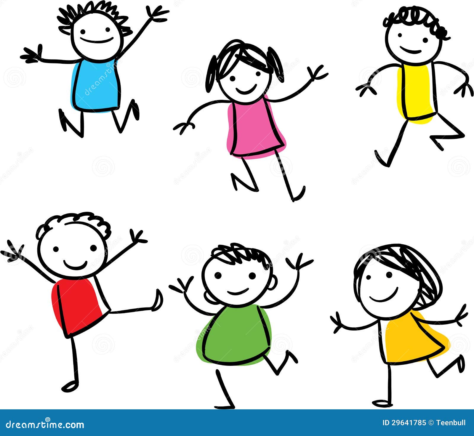 Het Gelukkige Jonge Geitjes Springen Stock Illustratie - Illustration ...