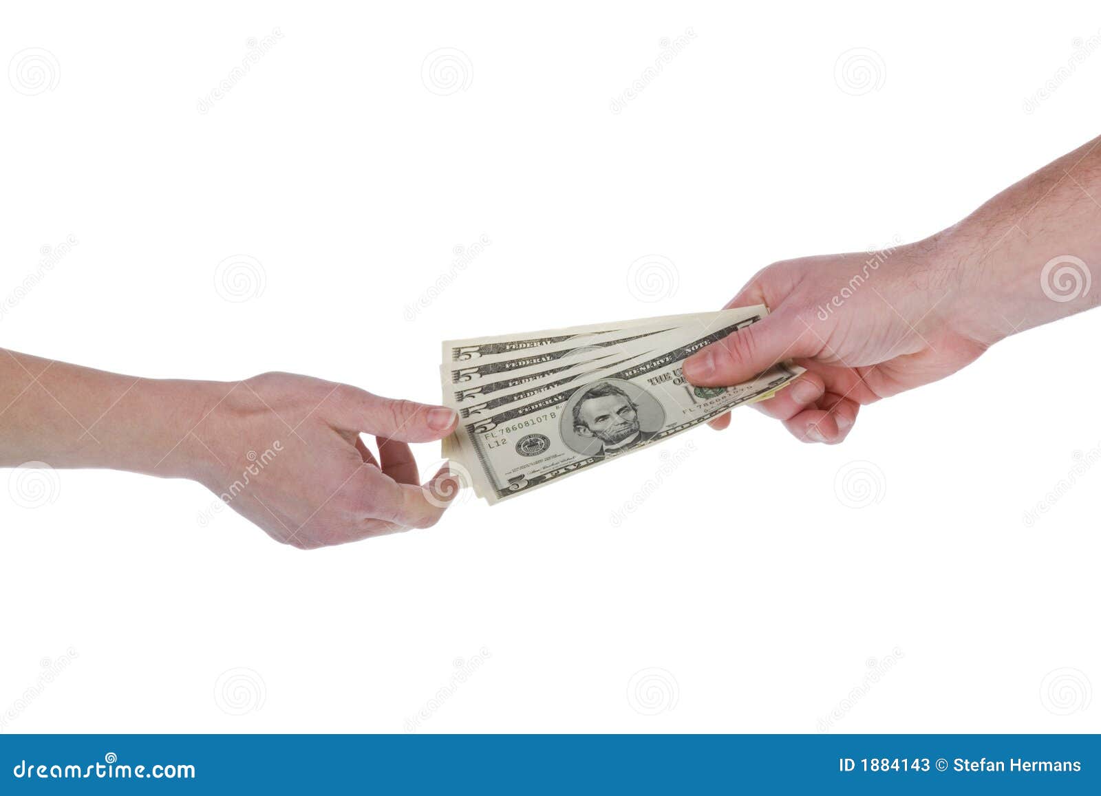 Het Geven Van Geld, Dollarrekeningen Stock Afbeelding - Image of prijs ...