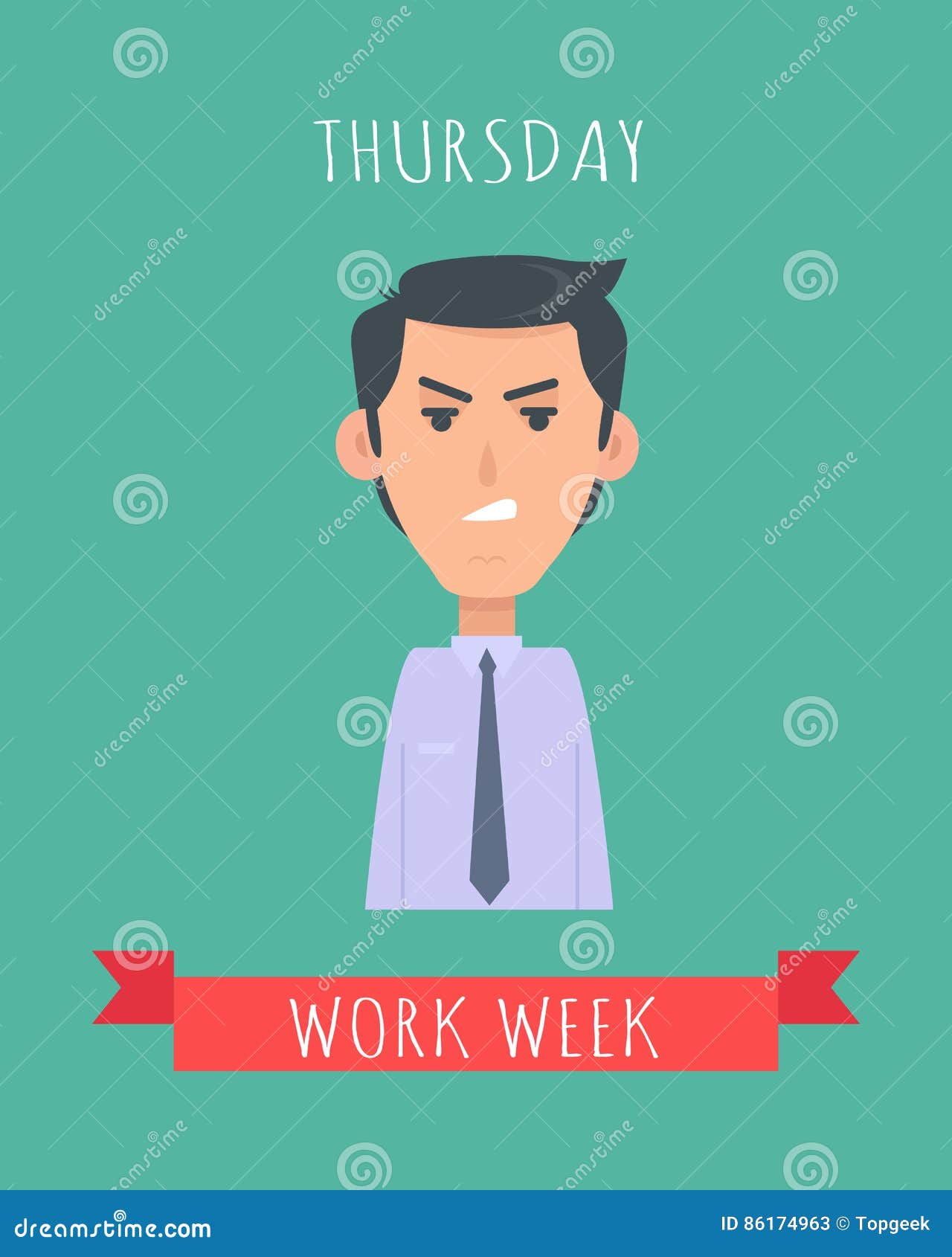 Het Gevoels Vectorconcept Van De Het Werkweek in Vlak Ontwerp Vector ...