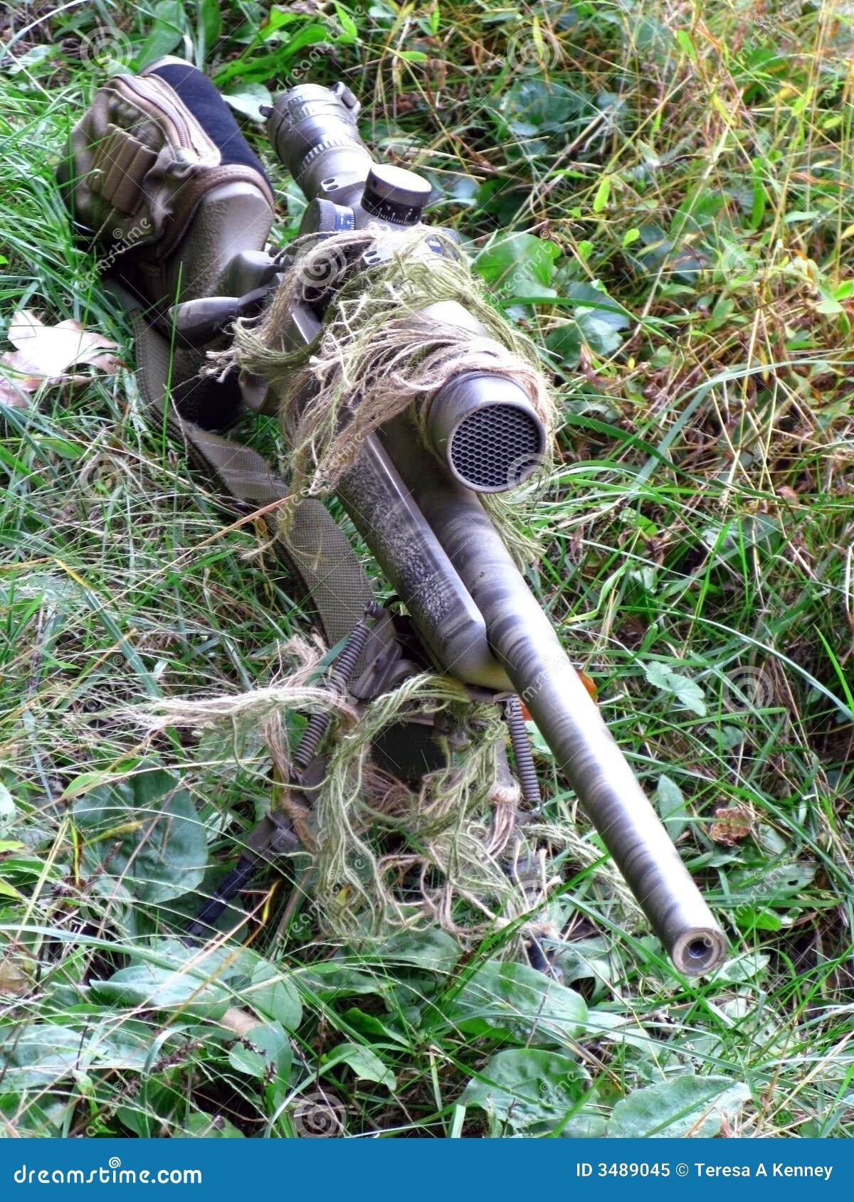 Het Geweer Van De Sluipschutter in Gras Stock Afbeelding - Image of ...