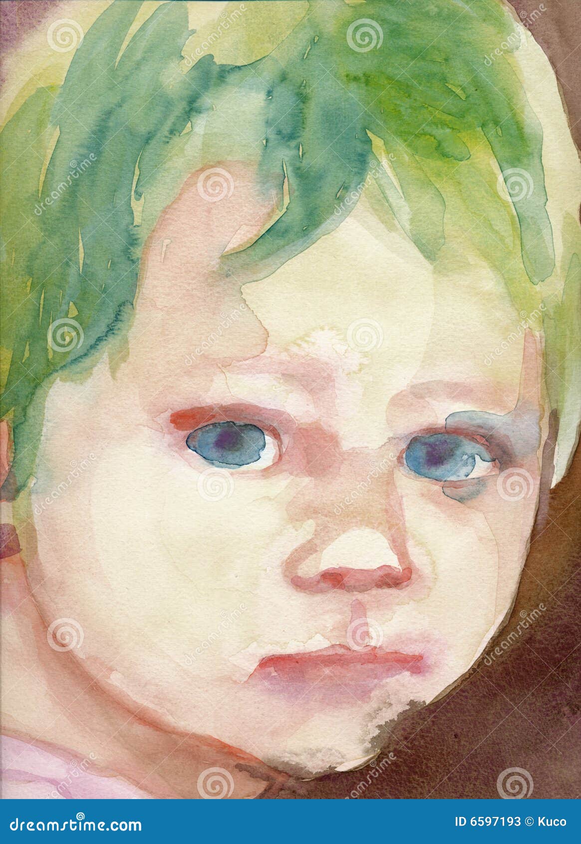 Het Gezicht Van De Baby - Portret 1 Stock Illustratie - Illustration of ...