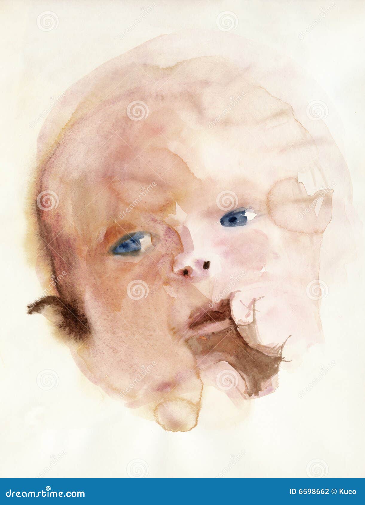 Het Gezicht Van De Baby - Portret 4 Stock Illustratie - Illustration of ...