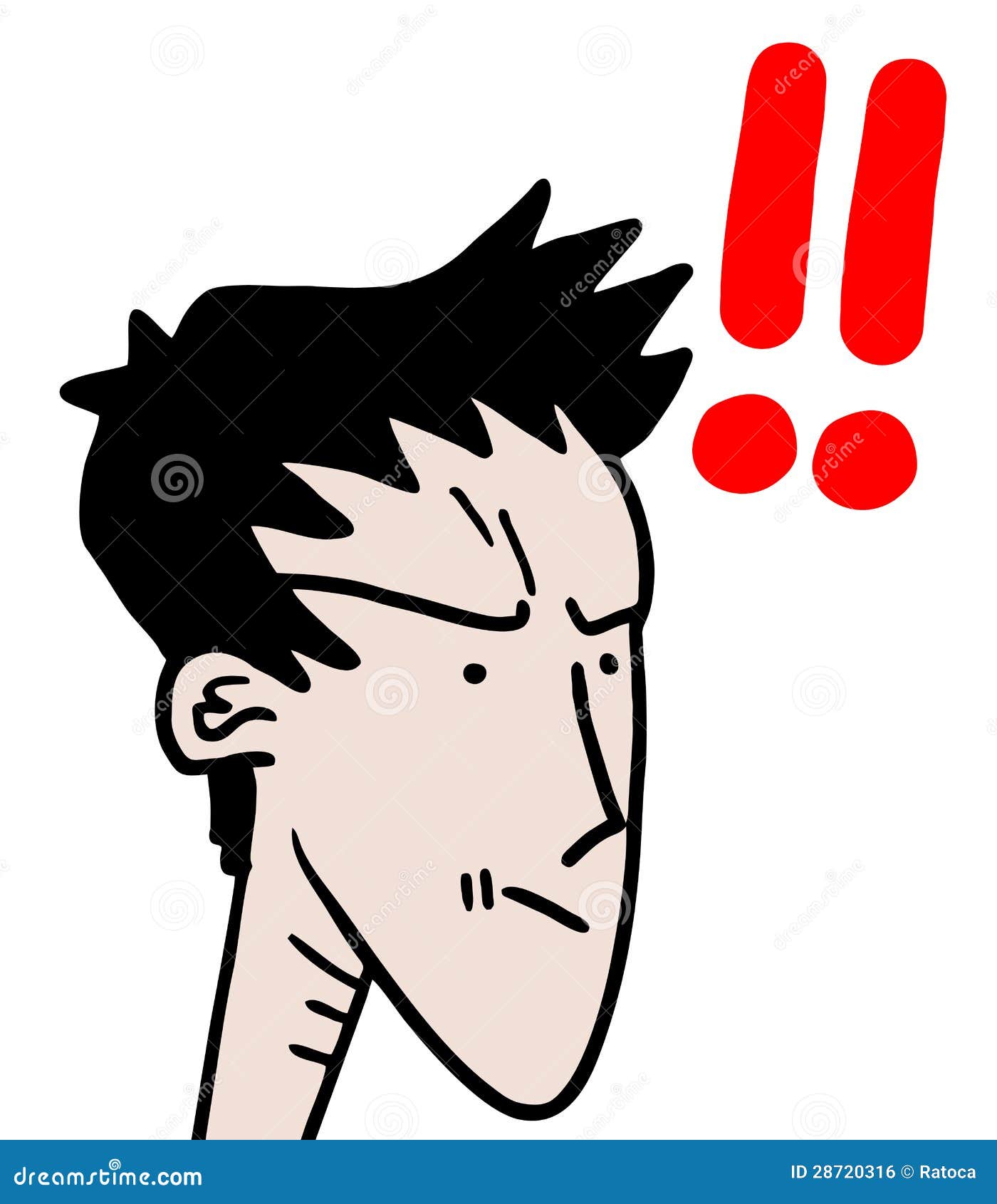 Het gezicht van de uitroep vector illustratie. Illustration of ...