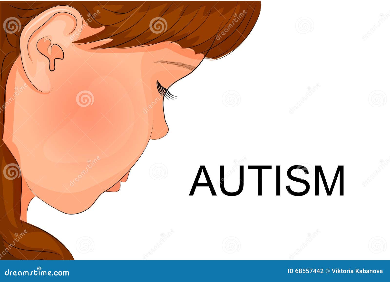 Het Gezicht Van Een Autistisch Kind Vector Illustratie - Illustration ...