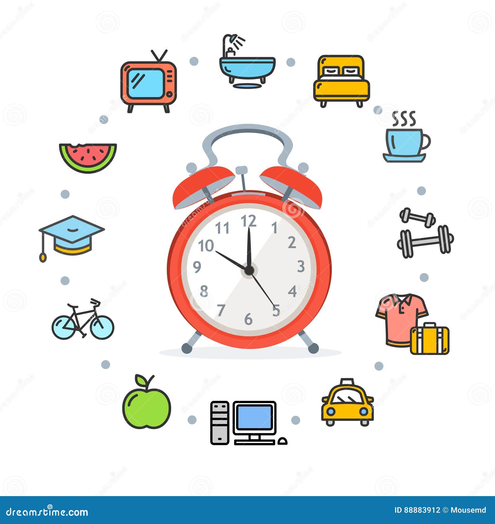 Het Gezonde Leven Van Het Dagelijkse Werkenconcept Vector Vector ...