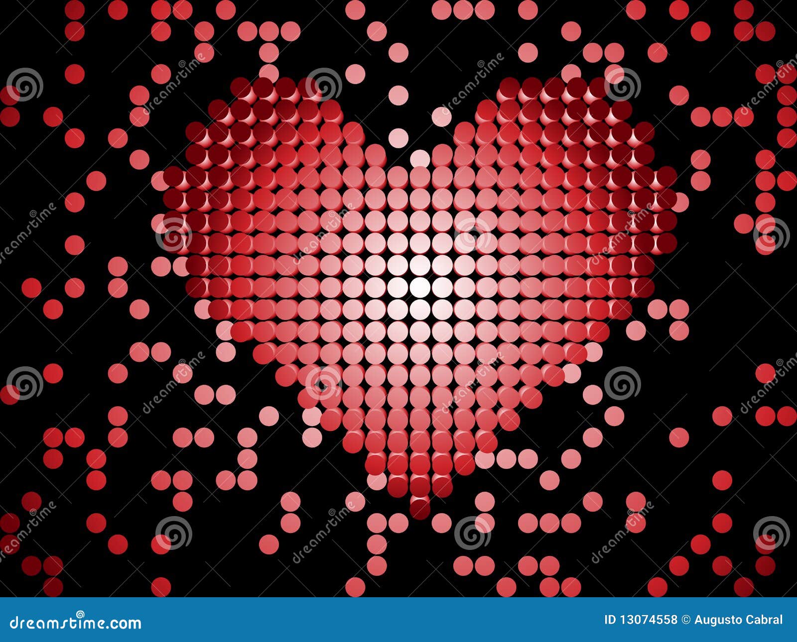 Het Glanzende 3D Rode Hart Van Punten. Vector Illustratie ...