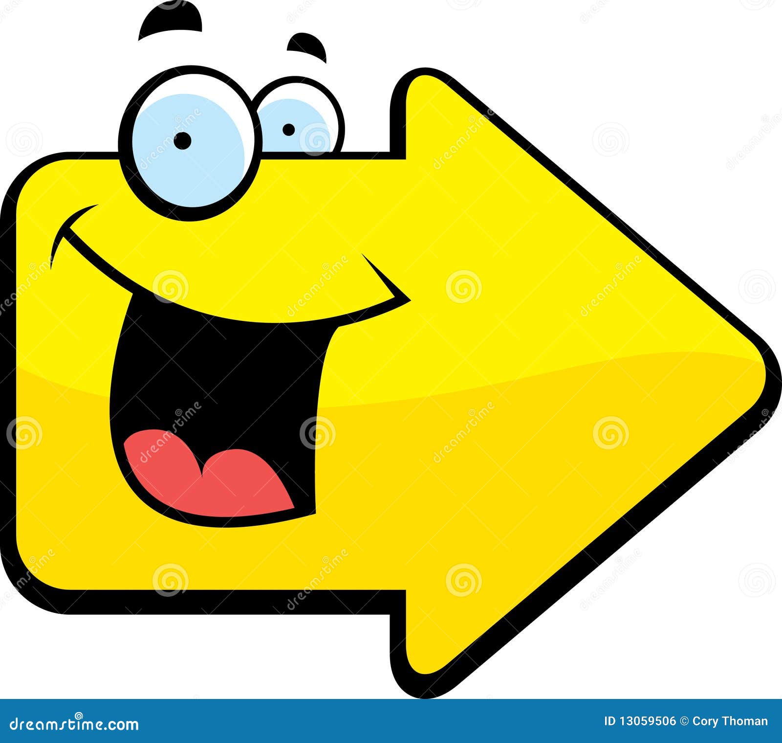 Het Glimlachen van de pijl vector illustratie. Illustration of richting ...