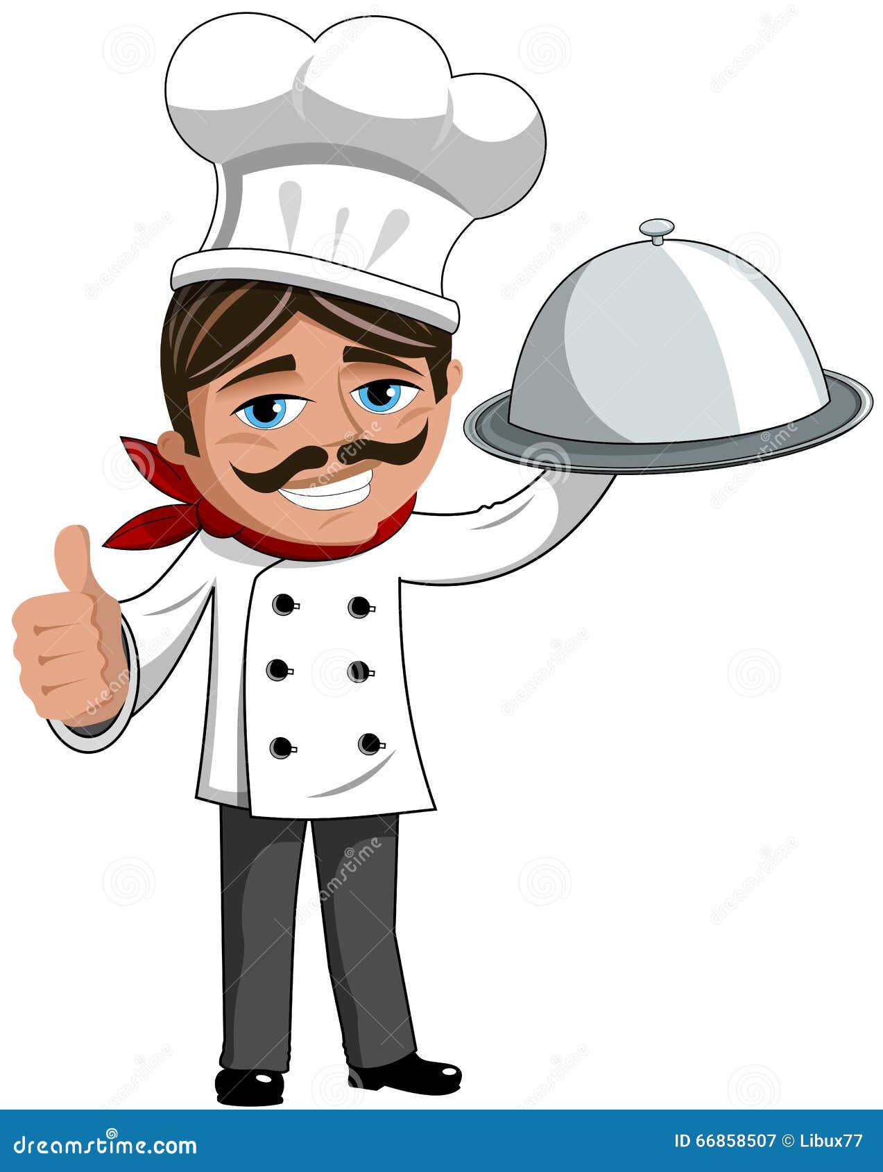 Het Glimlachende Dienende Dienblad Van De Chef-kokholding Vector ...