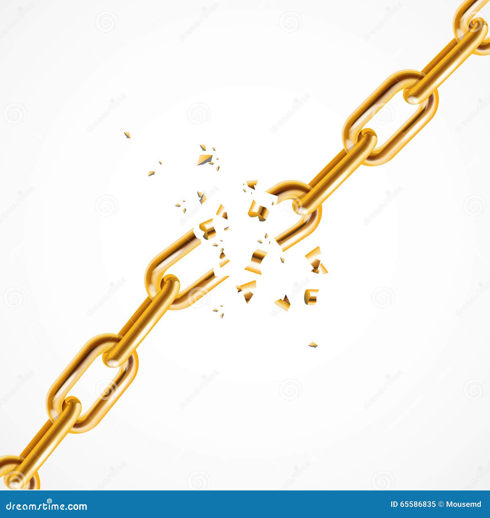 Het Gouden Ketting Breken Vector Vector Illustratie - Illustration of ...