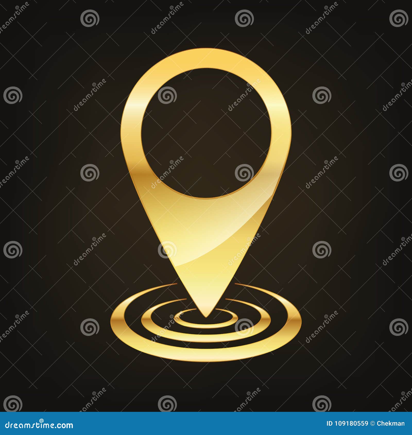 Het Gouden Pictogram Van De Kaartwijzer Vector Illustratie Stock ... Het Gouden Pictogram Van De Kaartwijzer Vector Illustratie Stock ...