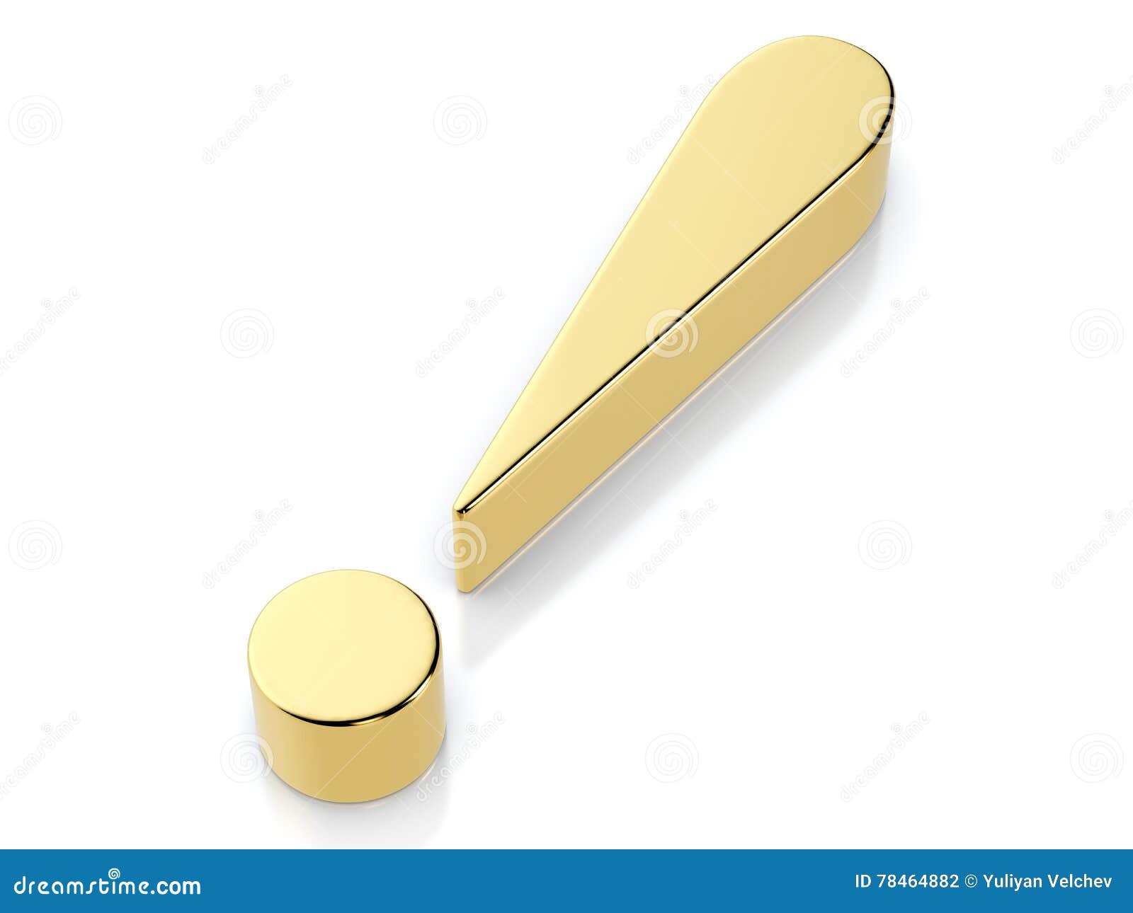 Het Gouden Symbool Van Het Uitroepteken Stock Illustratie ...