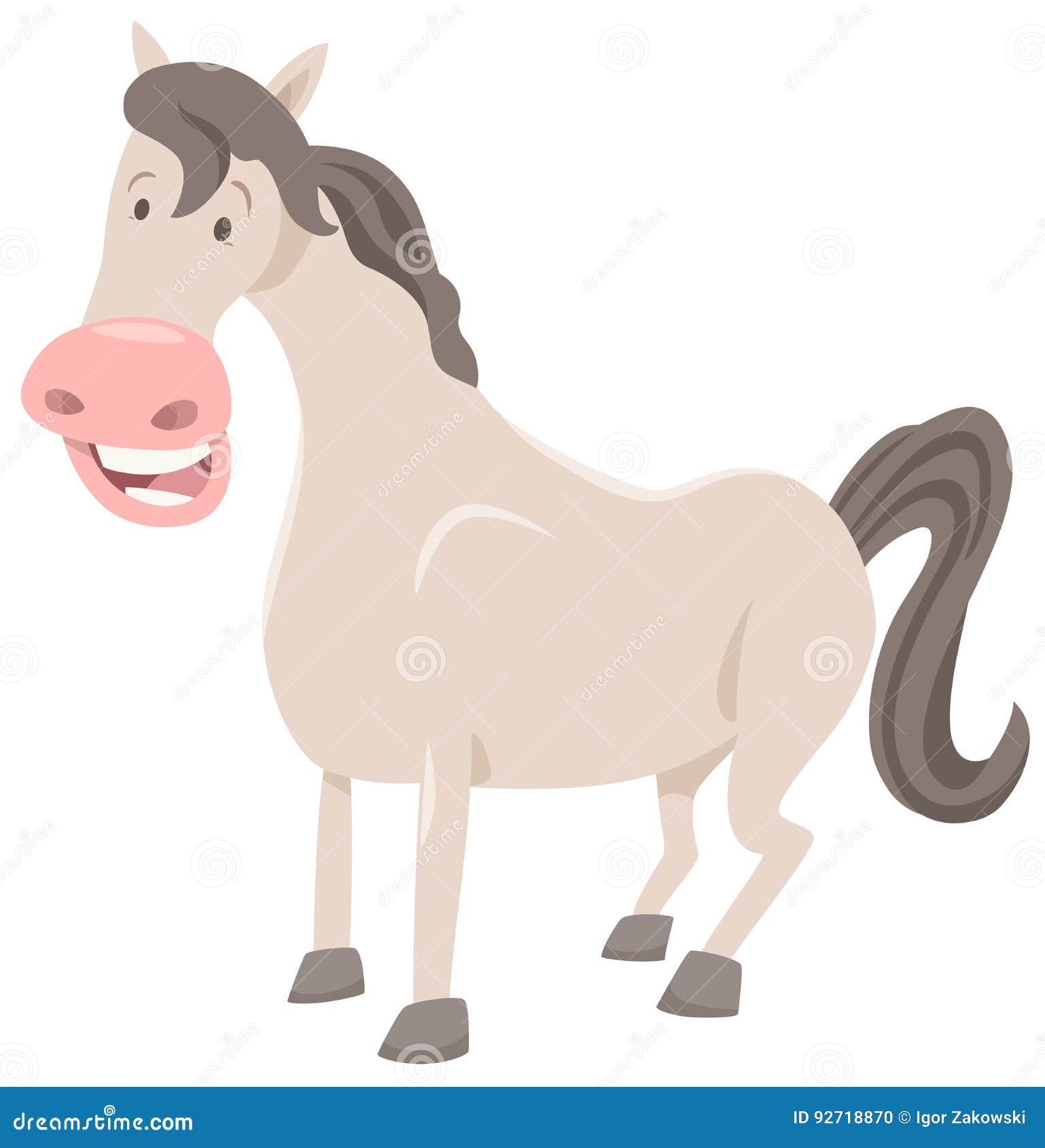 Het Grappige Dier Van Het Paardlandbouwbedrijf Vector Illustratie ...