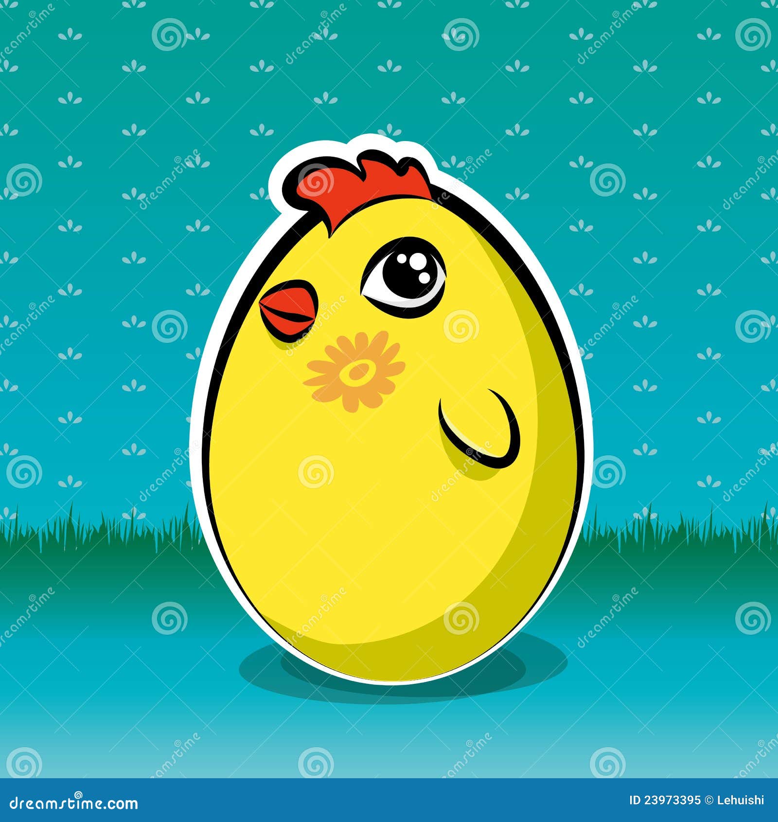 Het Grappige Pasen Kuiken, Maar is Ook Geel Ei Vector Illustratie ...