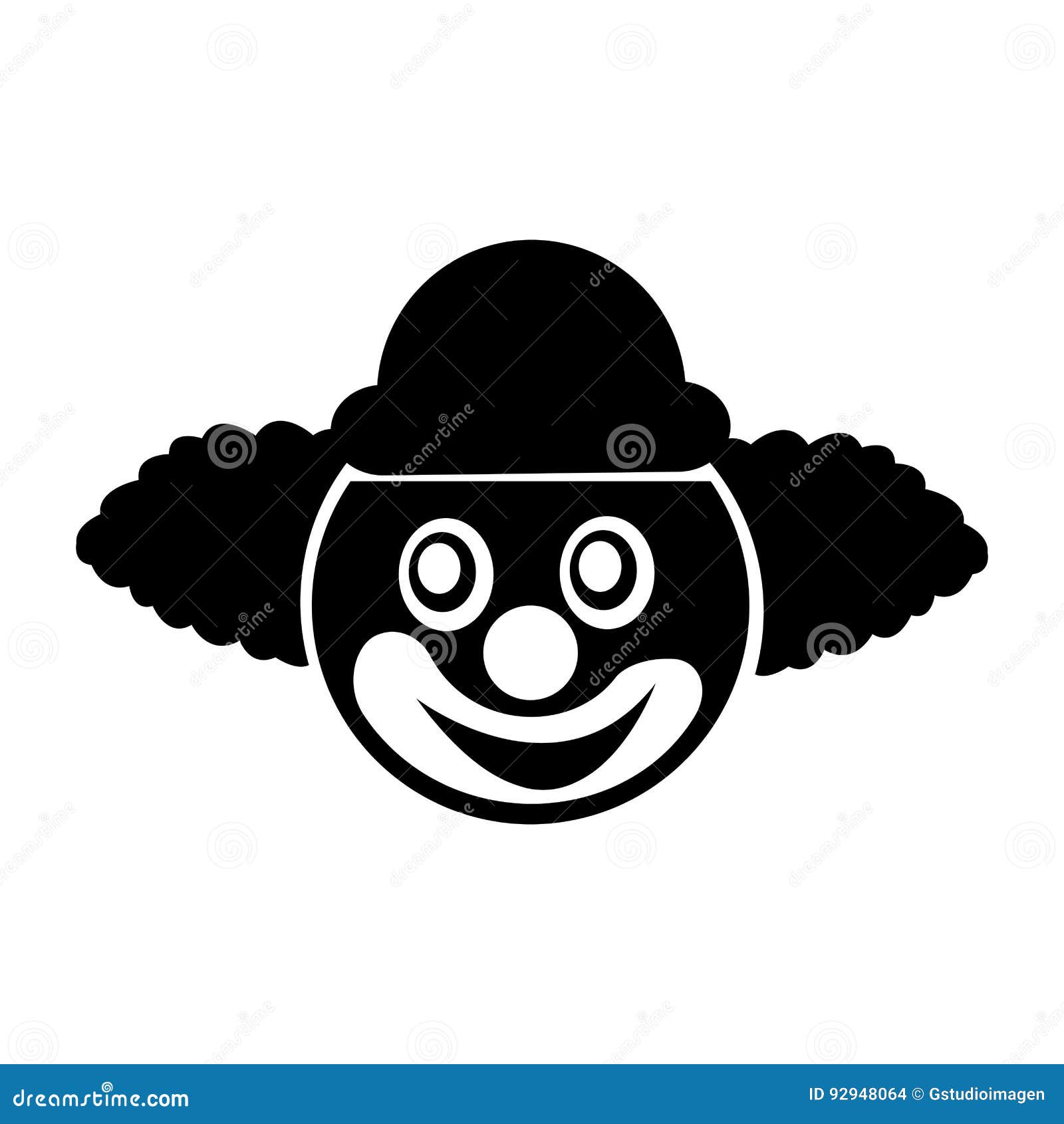 Het Grappige Pictogram Van Het Clownkarakter Vector Illustratie ...