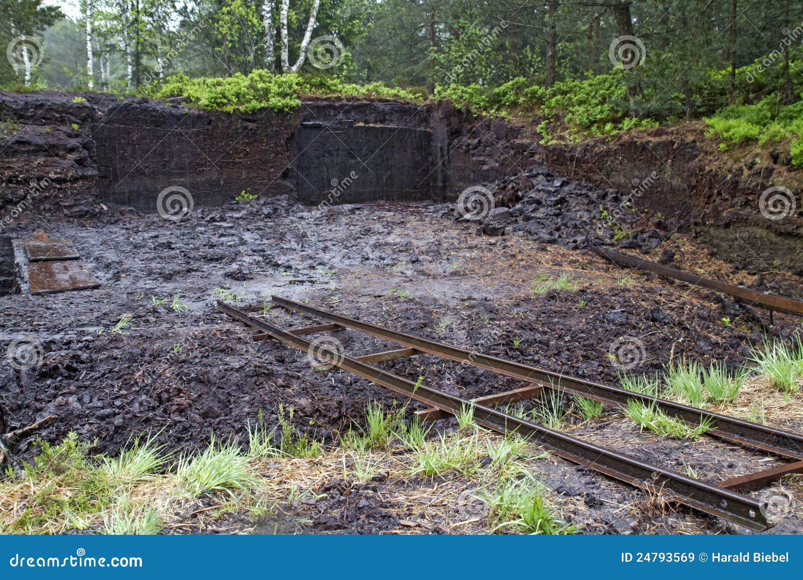 Het Graven Van De Turf in Een Hoogland Legt Vast Stock Afbeelding ...