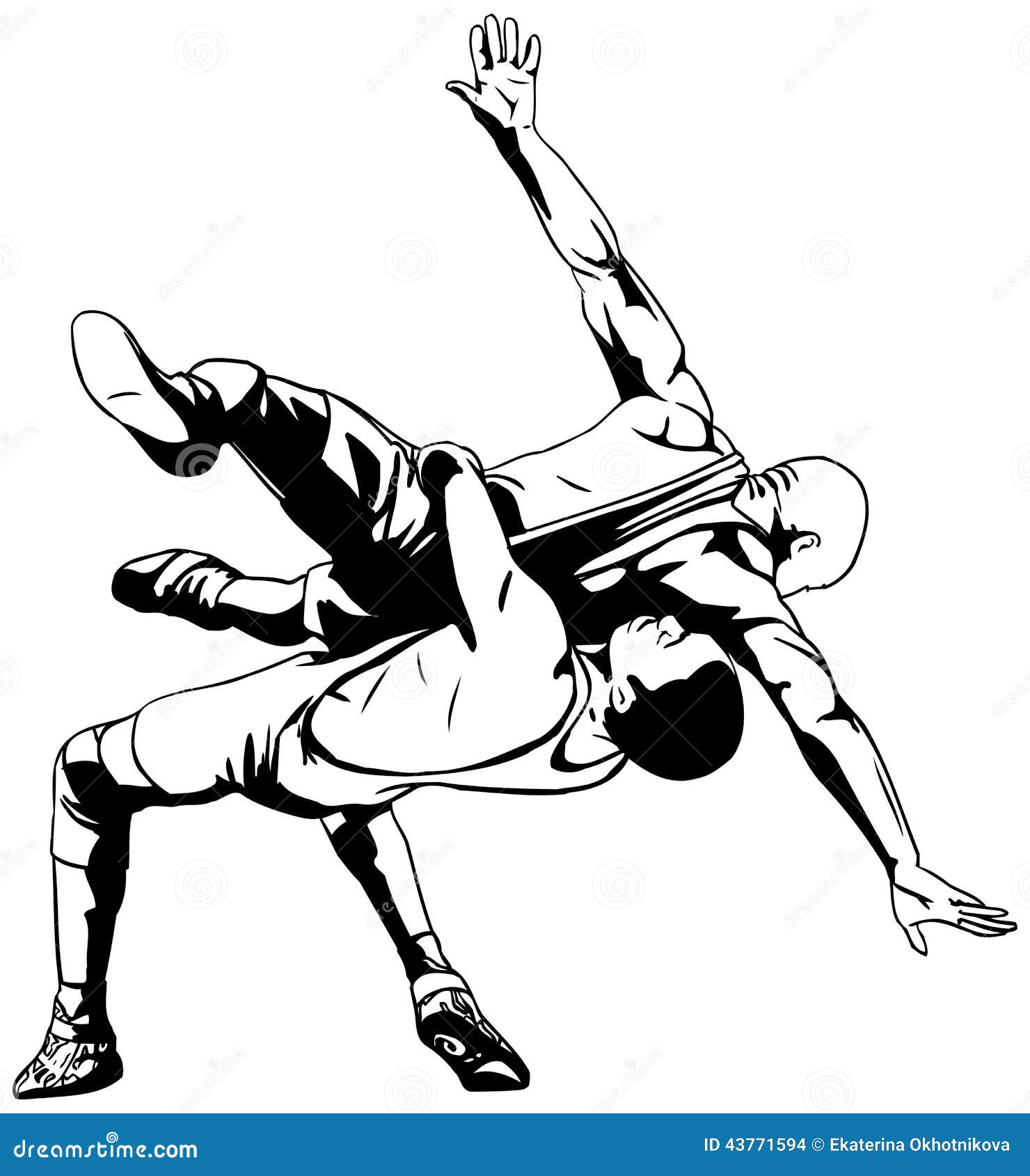 Het Grieks-Romeinse Worstelen Vector Illustratie - Illustration of ...