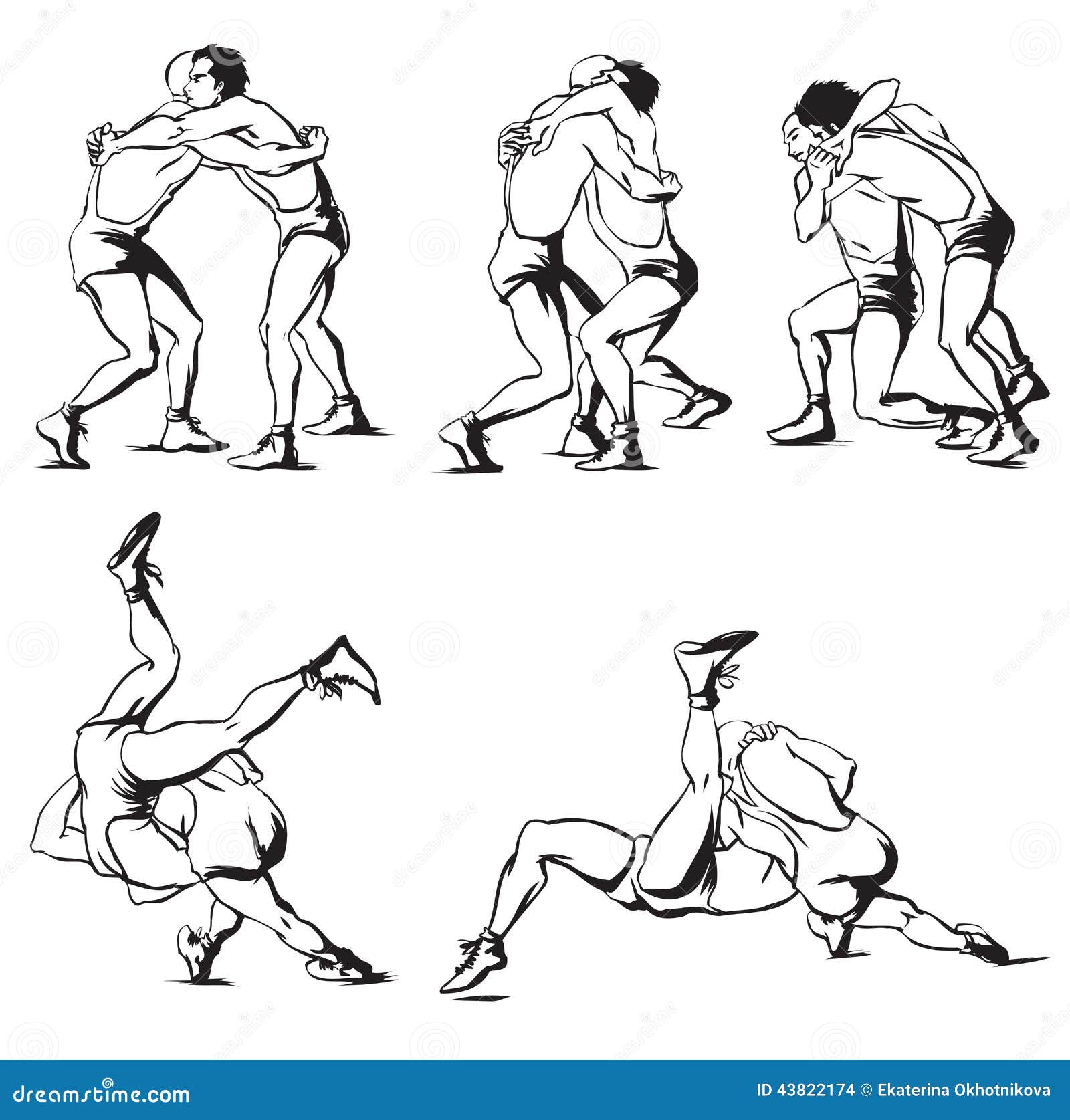 Het Grieks-Romeinse Worstelen Vector Illustratie - Illustration of mens ...