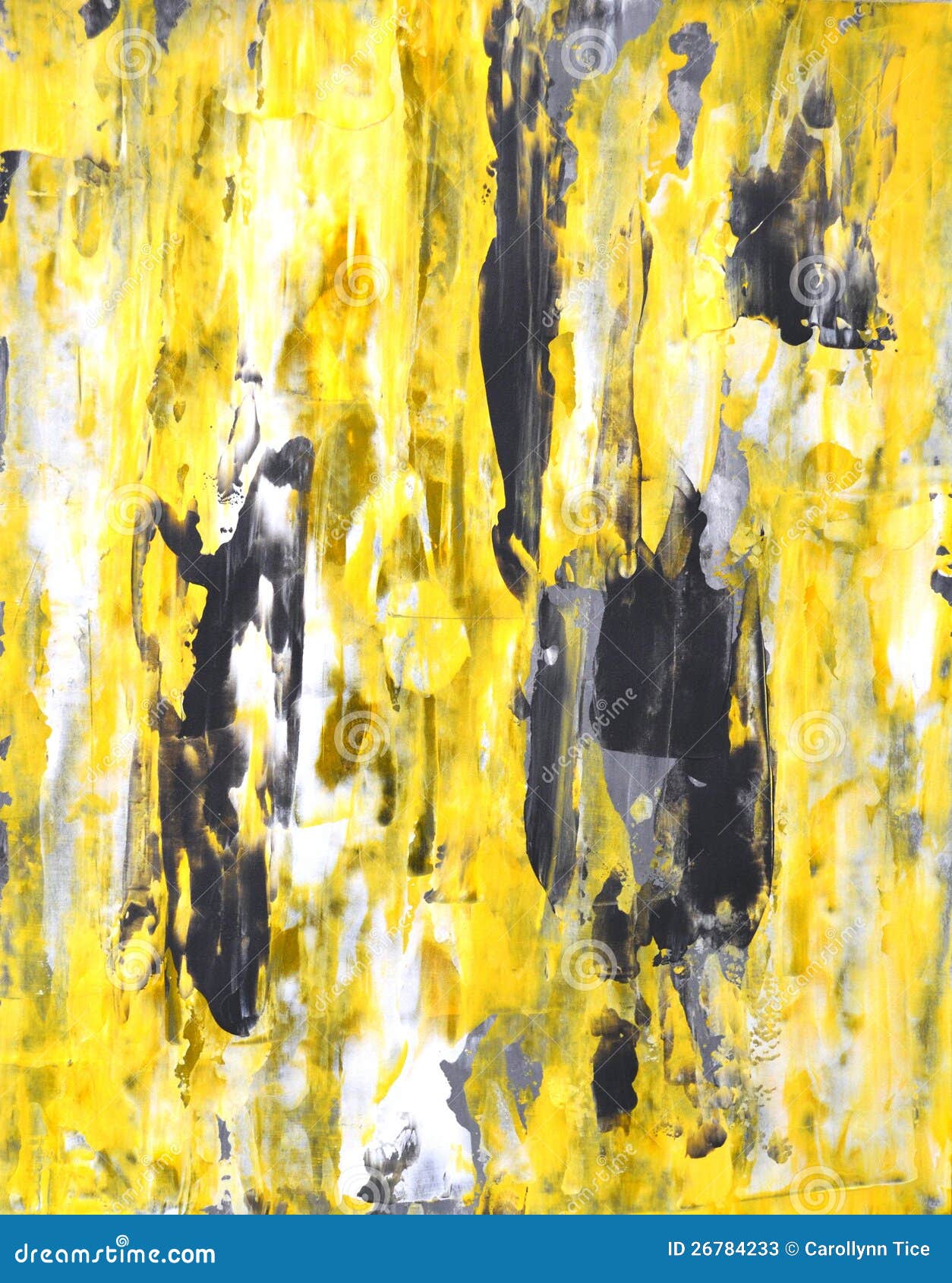 Het Grijze En Gele Abstracte Schilderen Van De Kunst Stock Afbeelding ...